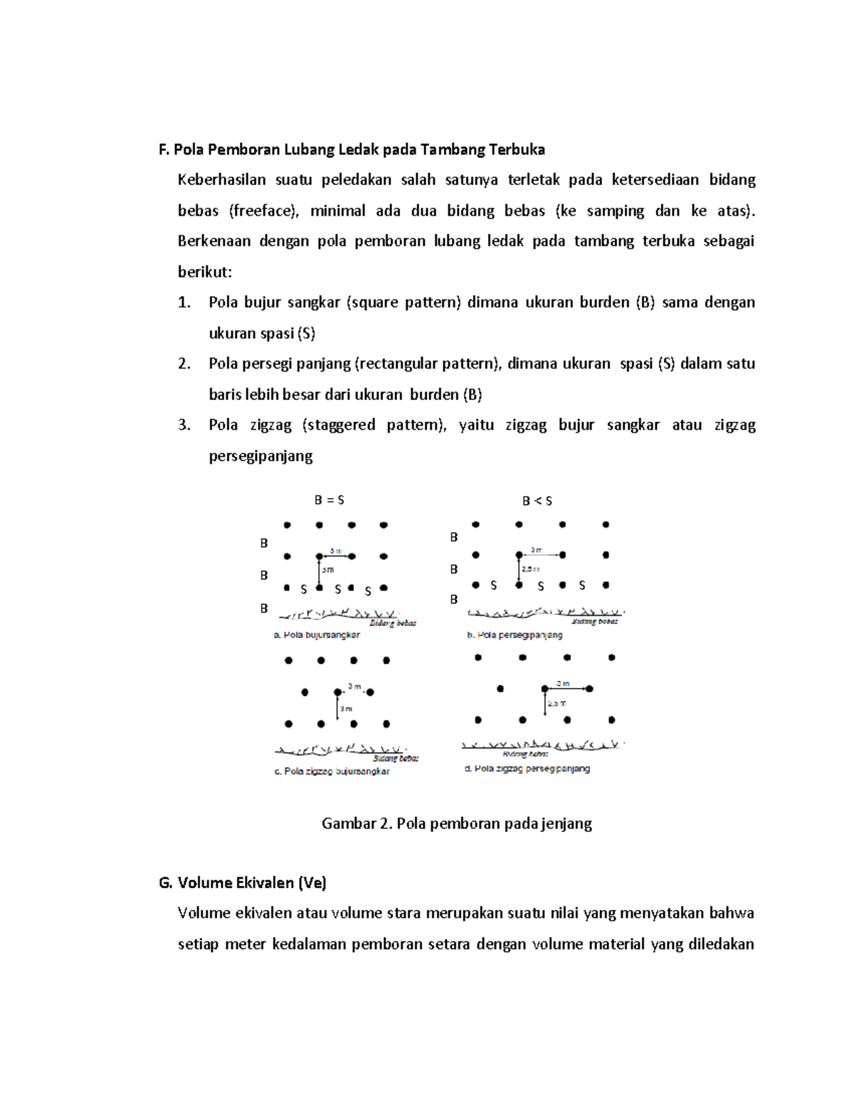 Pola Pemboran Lubang Ledak pada Tambang Terbuka - Materi 2 - Studocu