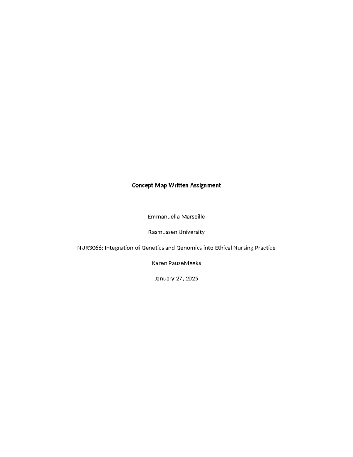 Concept Map Written Assignment - Concept Map Written Assignment ...