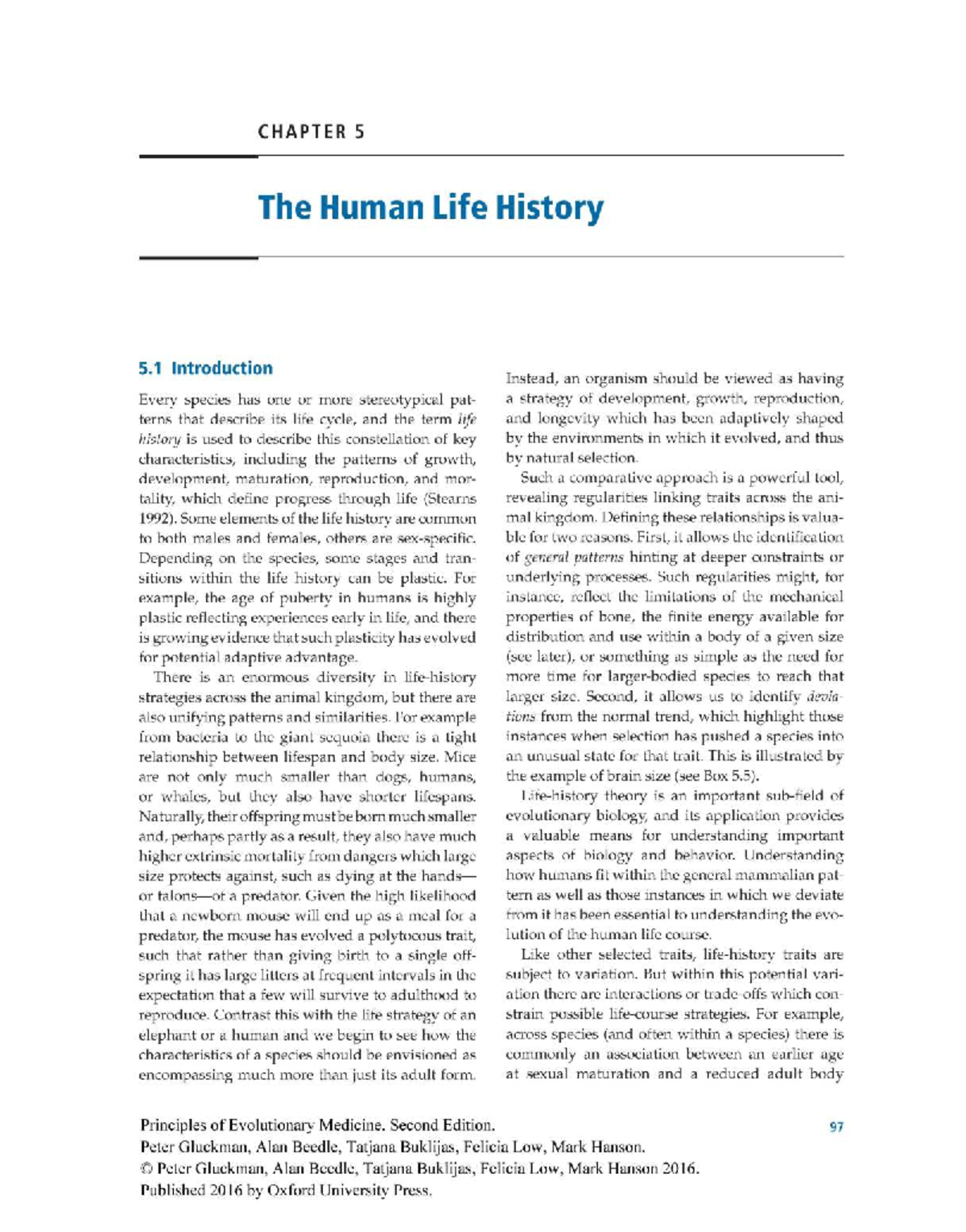 Human Life History: An Overview of Evolutionary Patterns and ...