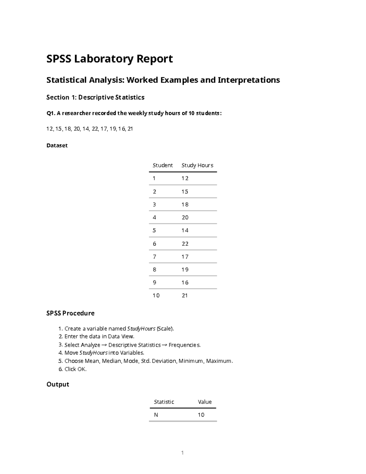 SPSS Laboratory Report: Statistical Analysis & Interpretation - Studocu