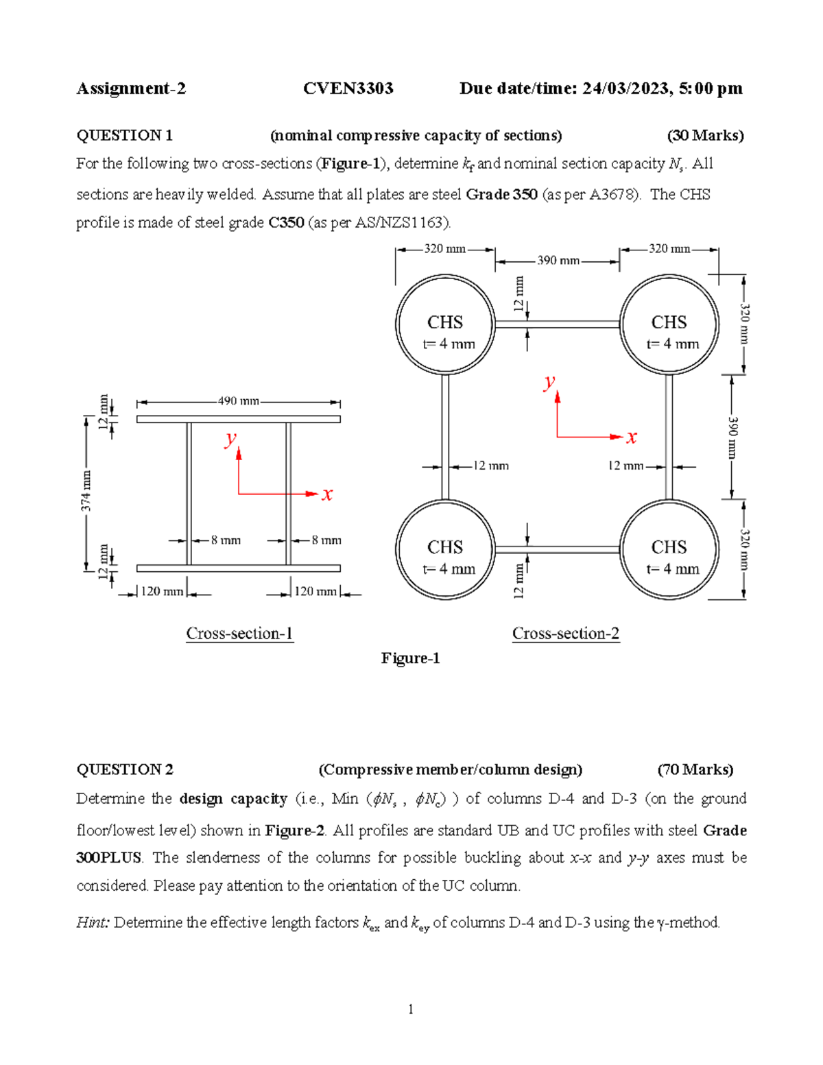 Solution to Assignment-2 - Assignment-2 CVEN3303 Due date/time: 24/03/2023, 5:00 pm QUESTION 1 ...