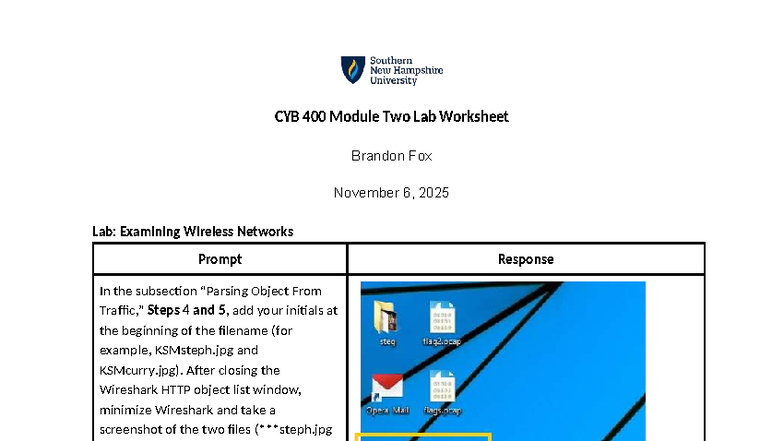 CYB 400 Module 2 Lab: Analyzing Wireless Networks and Vulnerabilities ...