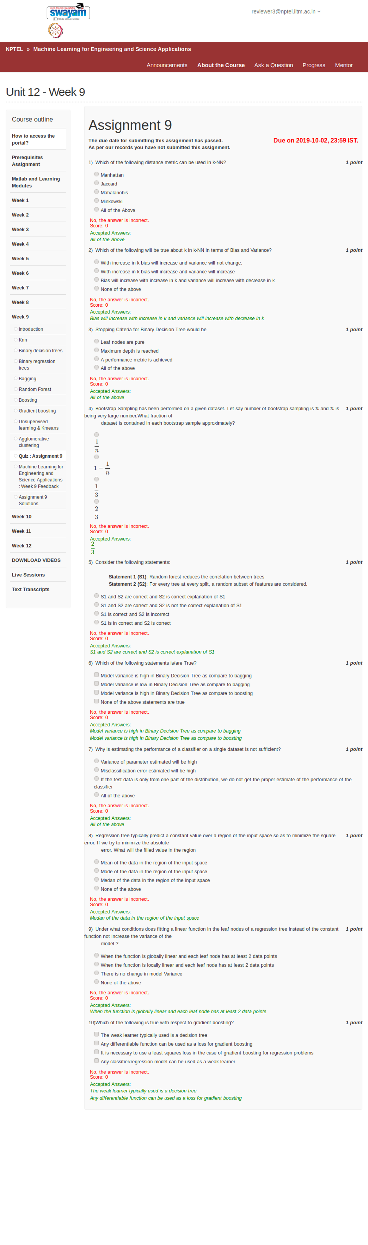 Noc19 cs82 assignment Week 9 - MCA Masters In Computer Application - Studocu