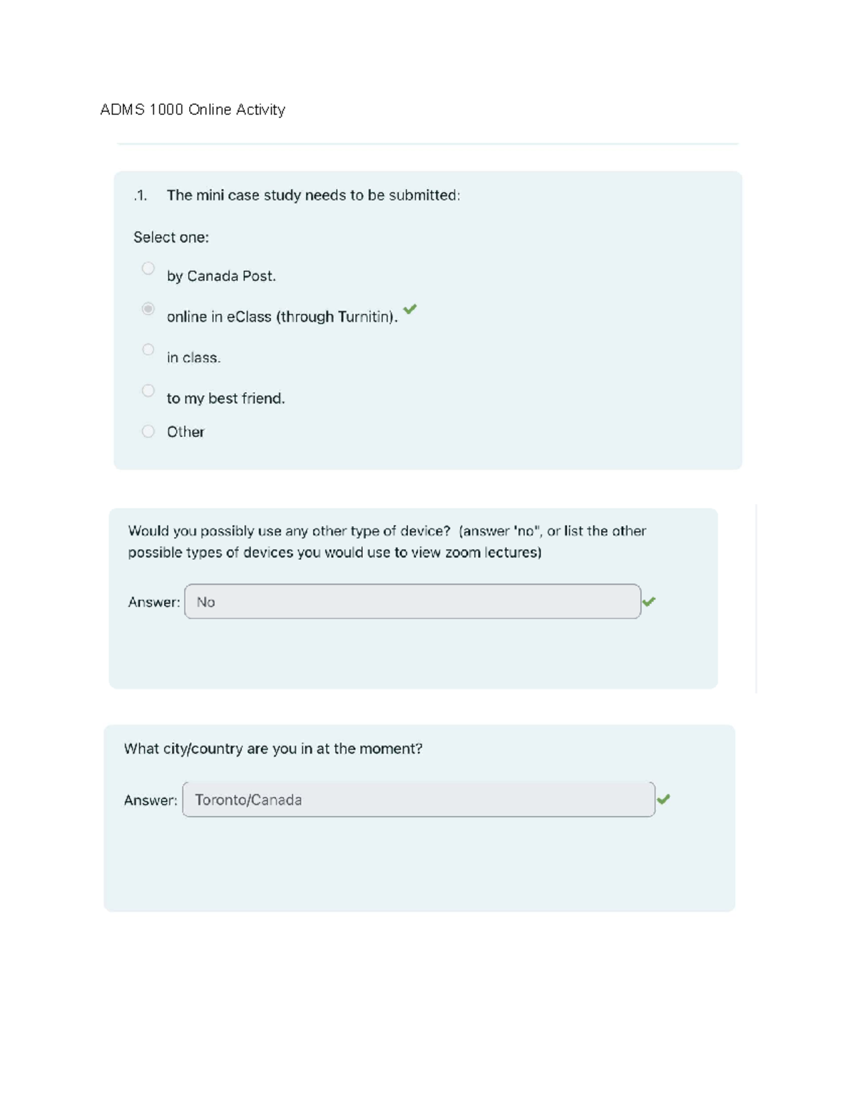 ADMS 1000 Mini Case Study & Online Activity Guide - Studocu