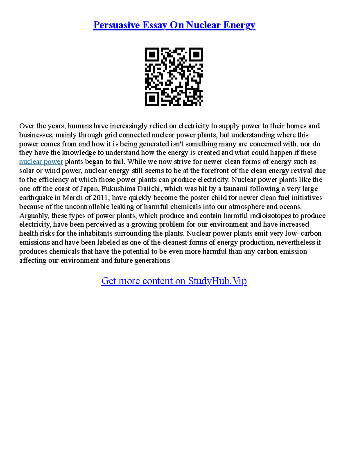 Examples Of Hooks For Persuasive Essays - Persuasive Essay On Nuclear ...