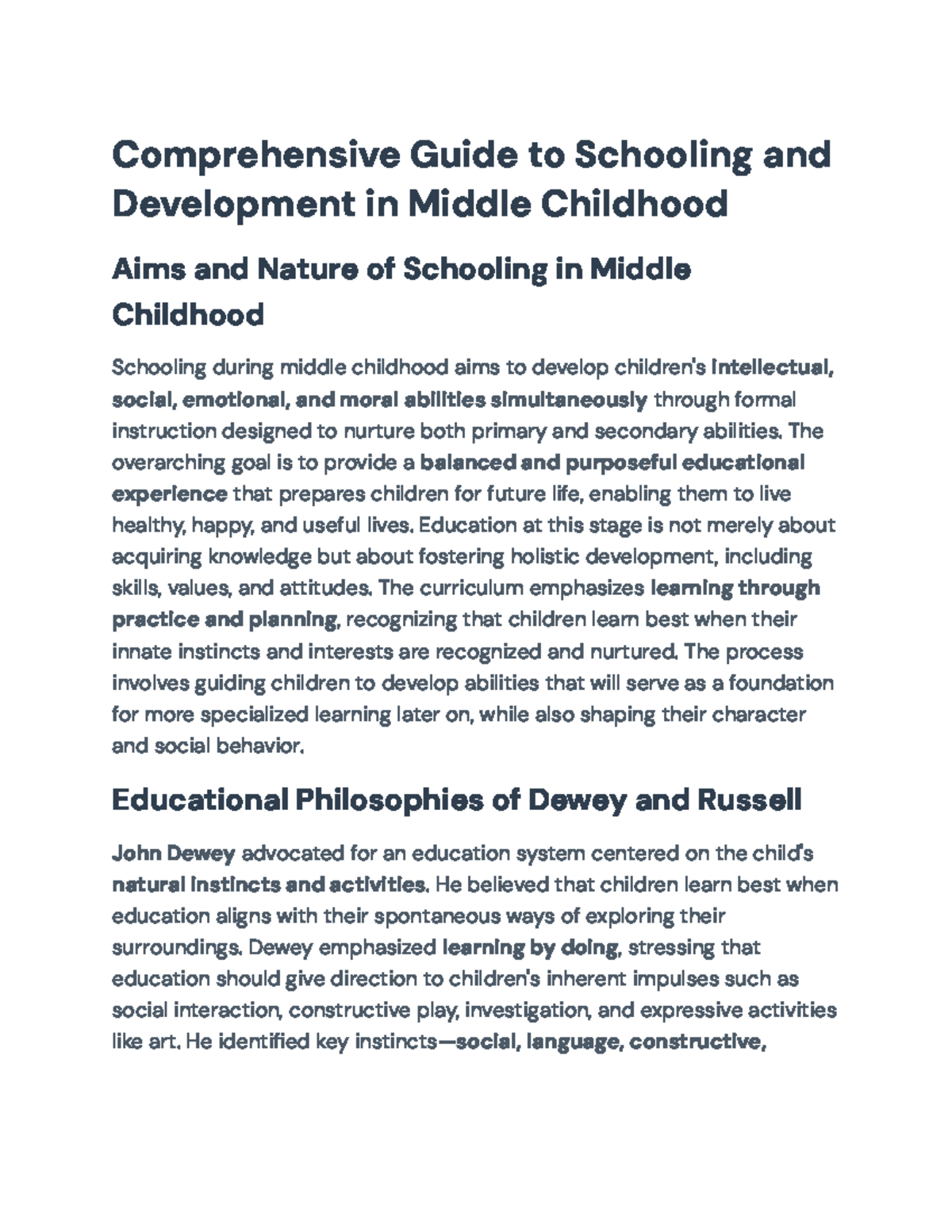 Comprehensive Guide on Educational Development in Middle Childhood (EDU ...