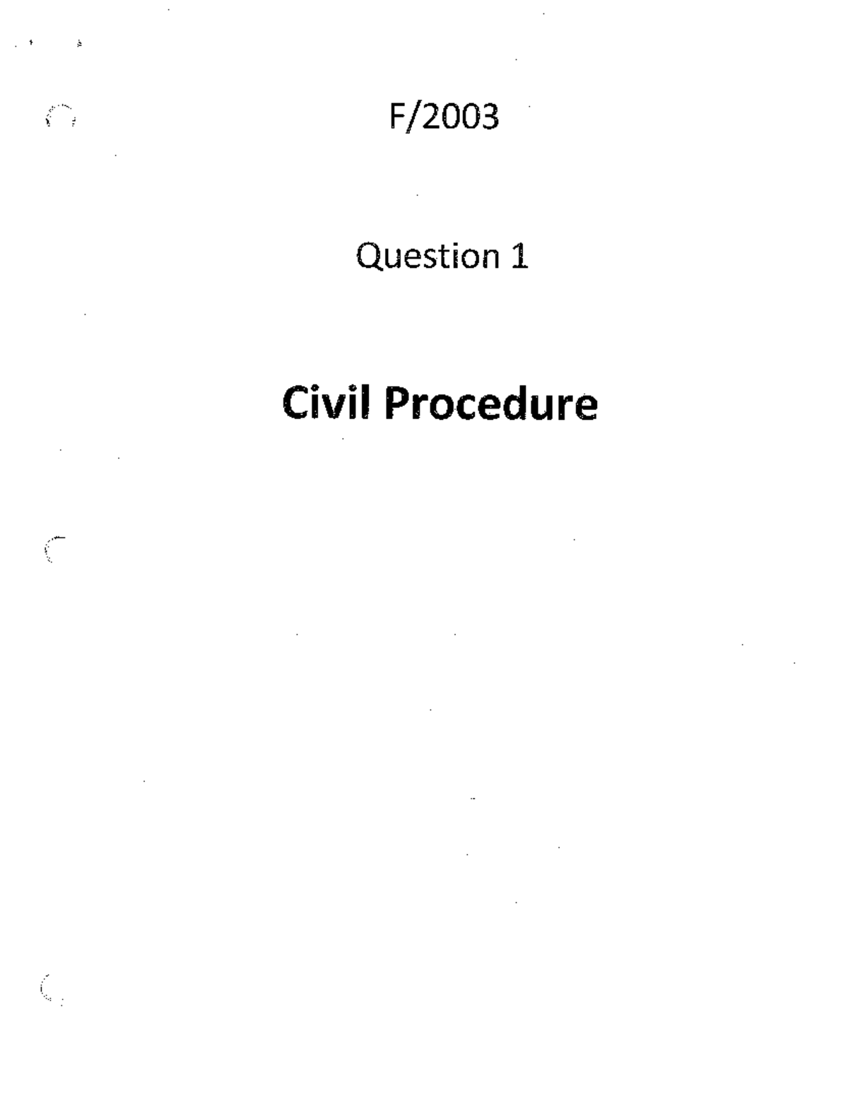 Civil Procedure Midterm Exam Sample Essay Responses - Studocu