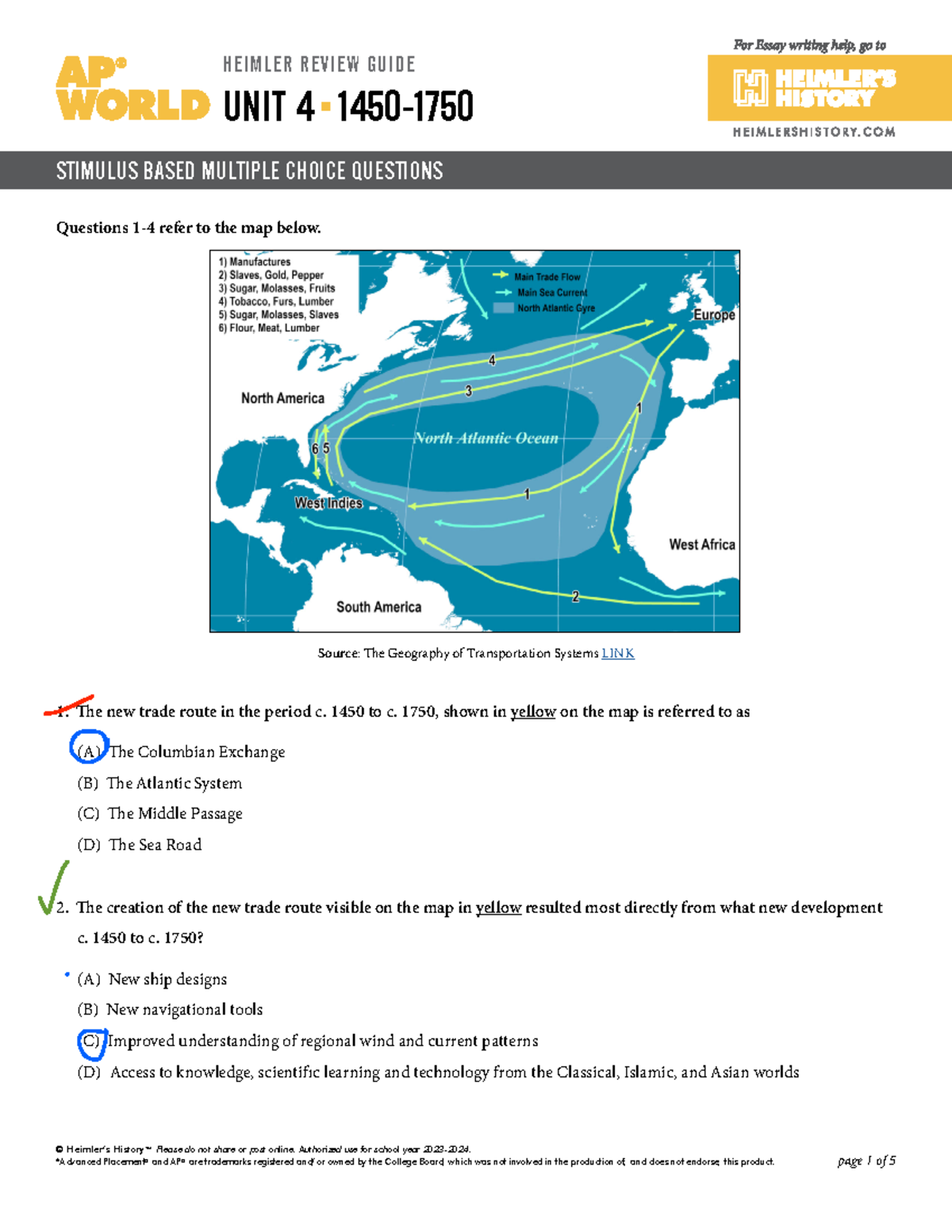 AP World History Unit 4: Stimulus-Based MCQs (1450-1750) - Studocu