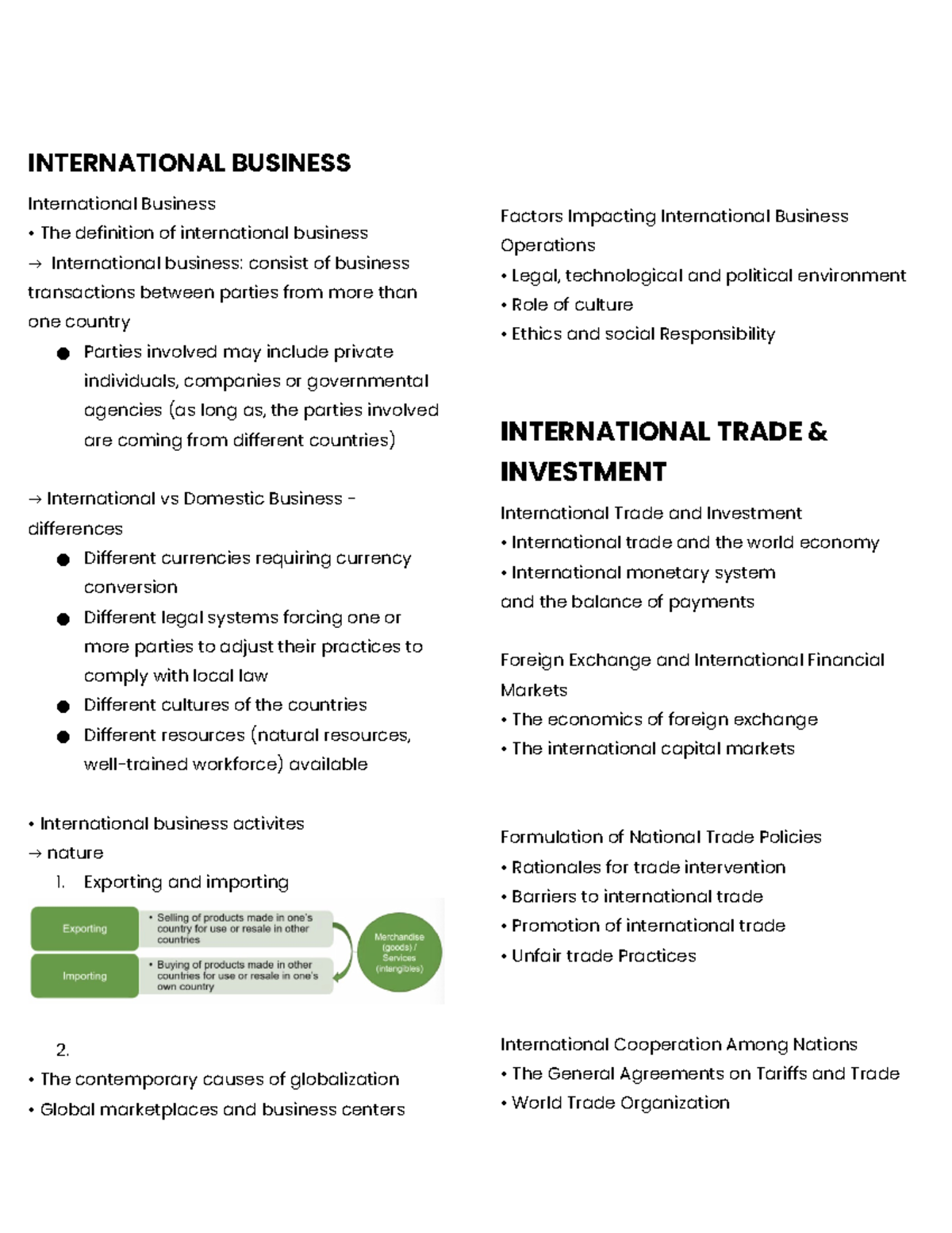 Cobibac- Notes - INTERNATIONAL BUSINESS International Business The ...