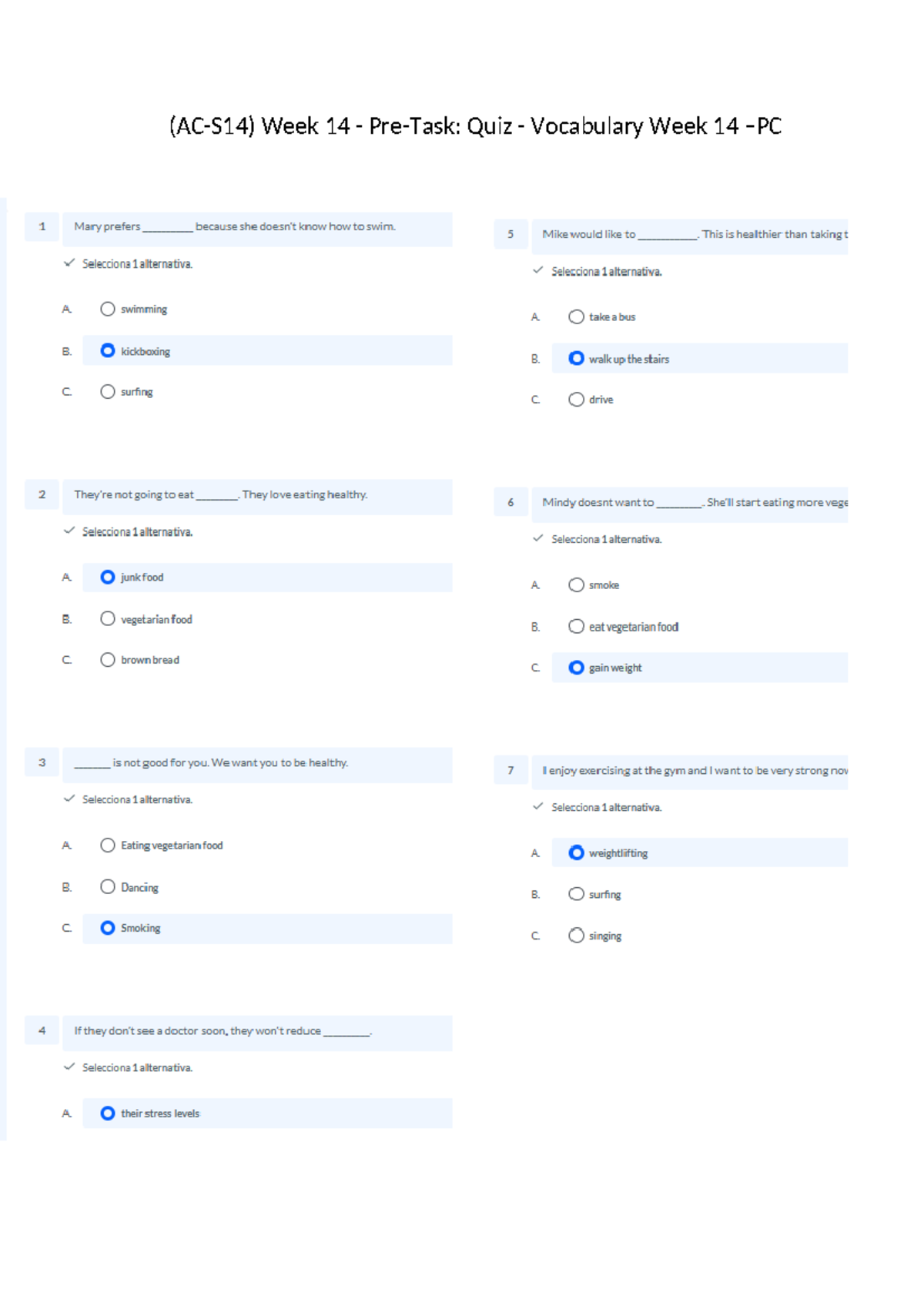 🔴 (AC-S14) Vocabulary Quiz - Week 14 Pre-Task - PC - Studocu