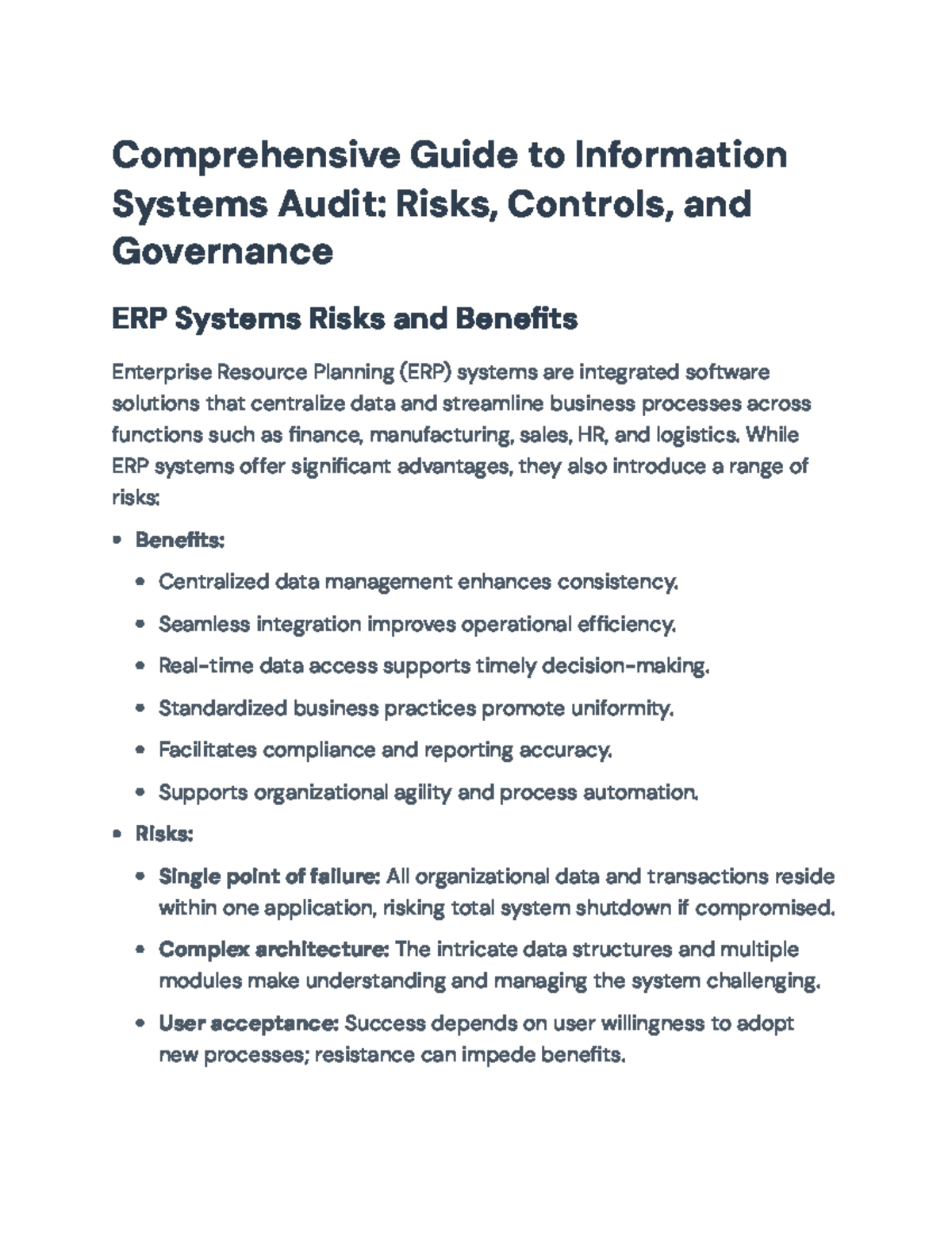 Comprehensive Guide to IT Risk Management & Audit Controls (ITGC) - Studocu