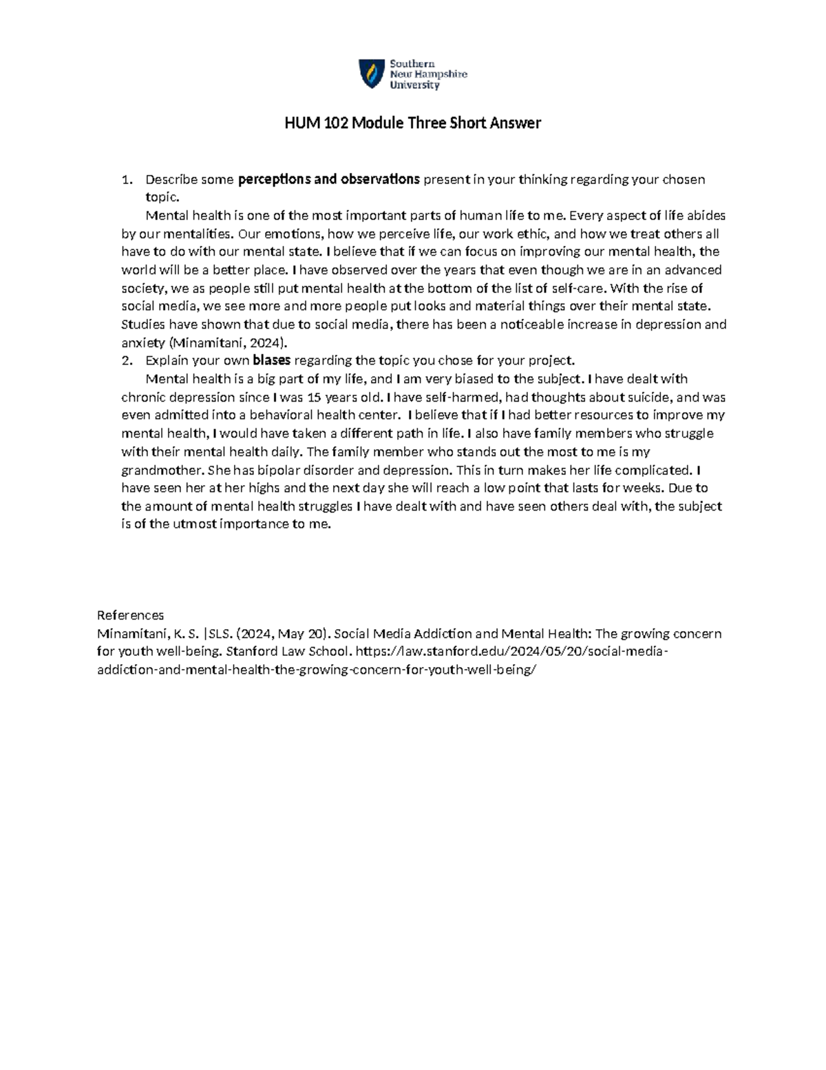HUM 102 Module Three Short Answer Final - HUM 102 Module Three Short ...