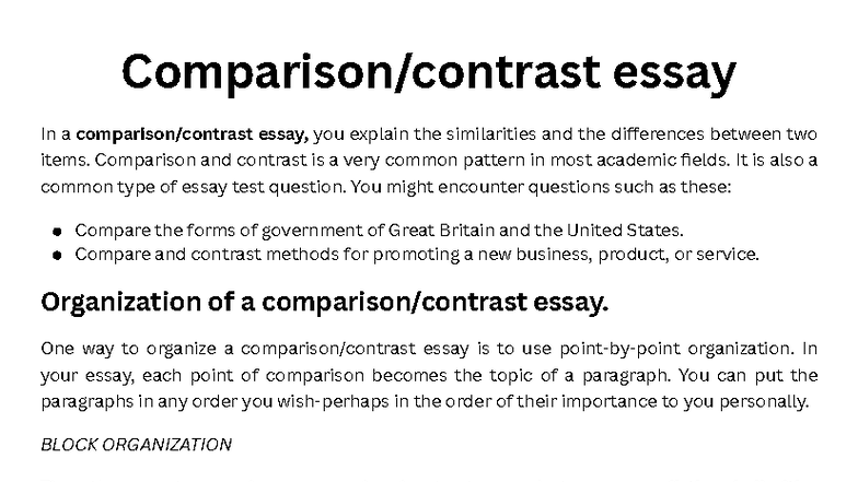 C1 Advanced (CAE) Essay: Comparison and Contrast Techniques Explained ...