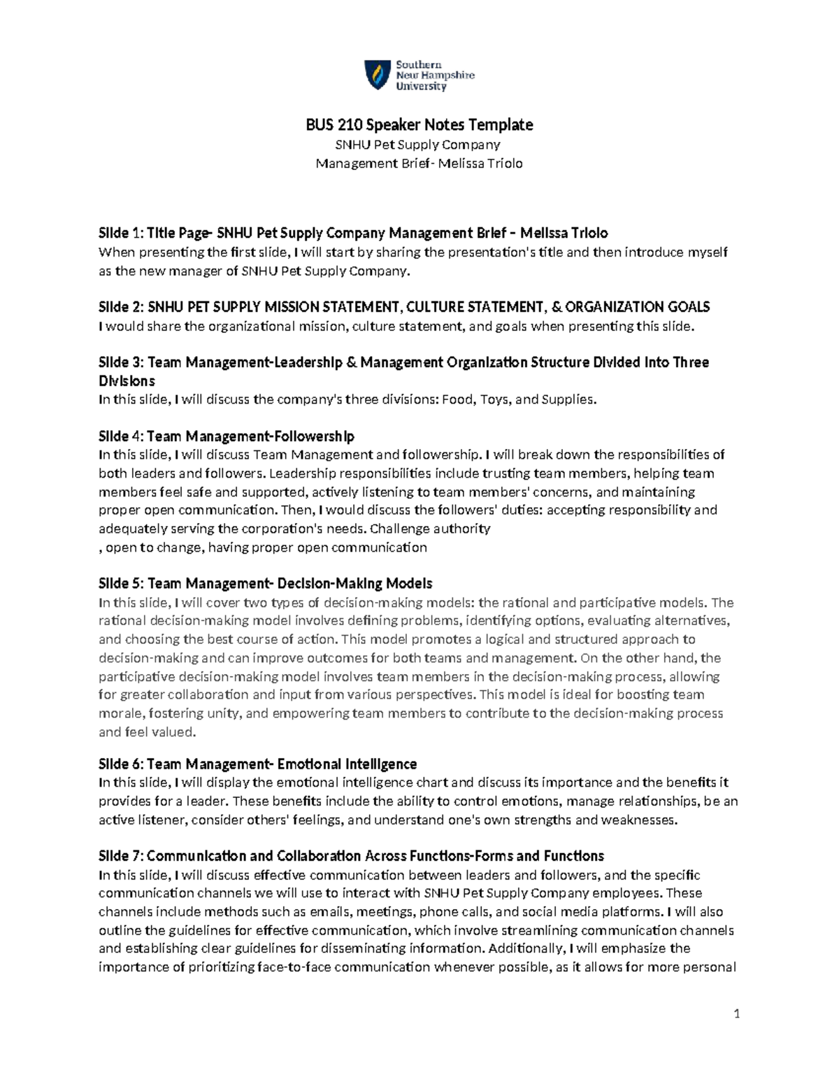 BUS 210 Speaker Notes Template- Melissa Triolo - BUS 210 Speaker Notes ...