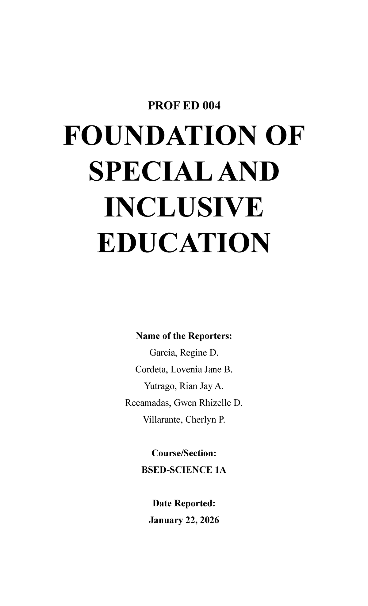 PROF ED 004 Final Exam Review: Special & Inclusive Education Insights ...