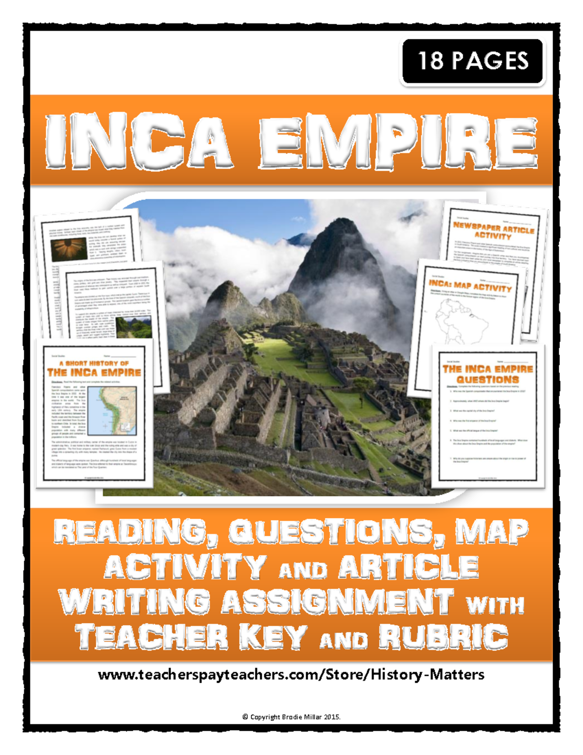 Inca Empire Reading Questions & Map Writing Assignment - Social Studies ...