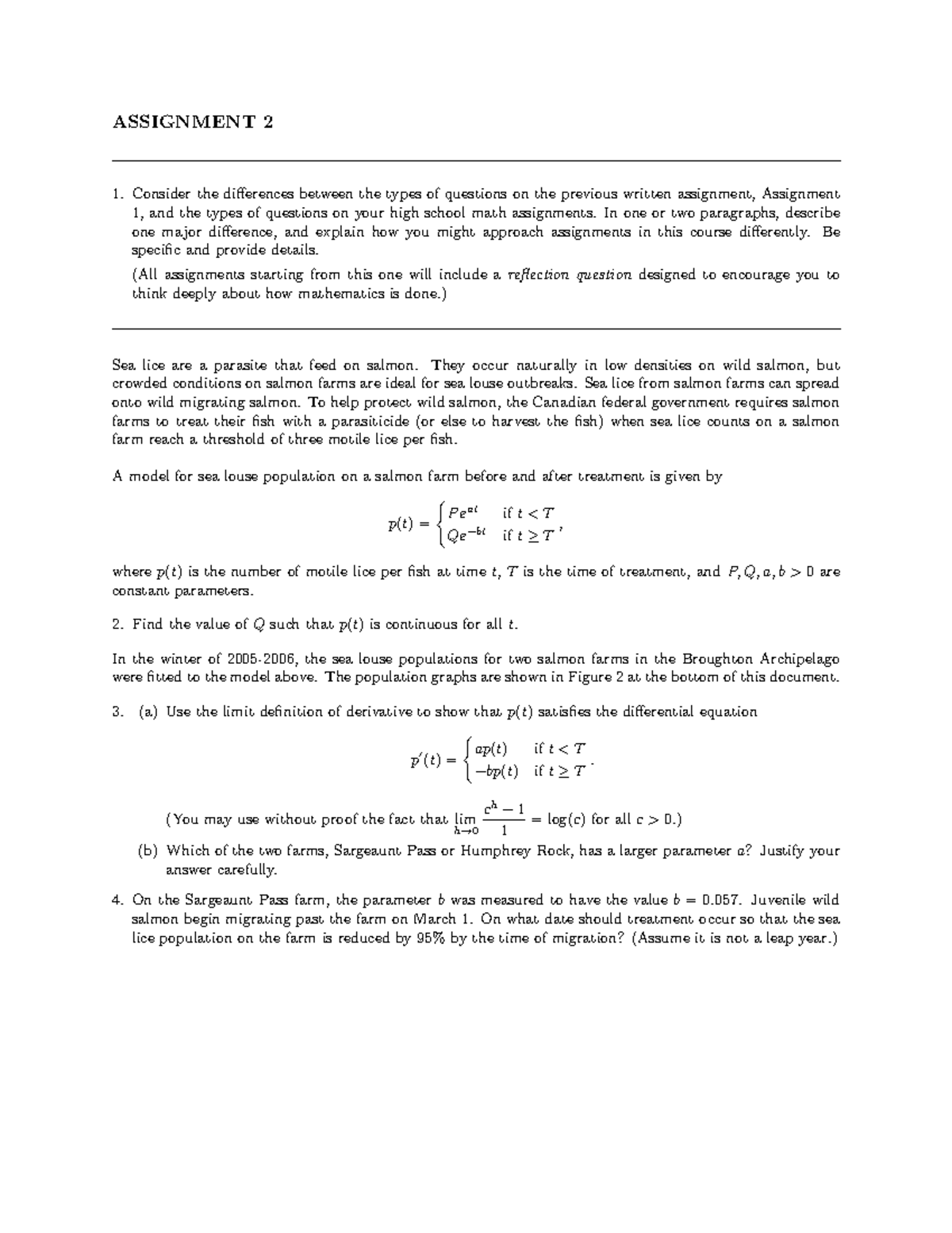 Assignment 2 - limits - ASSIGNMENT 2 Consider the differences between the types of questions on ...