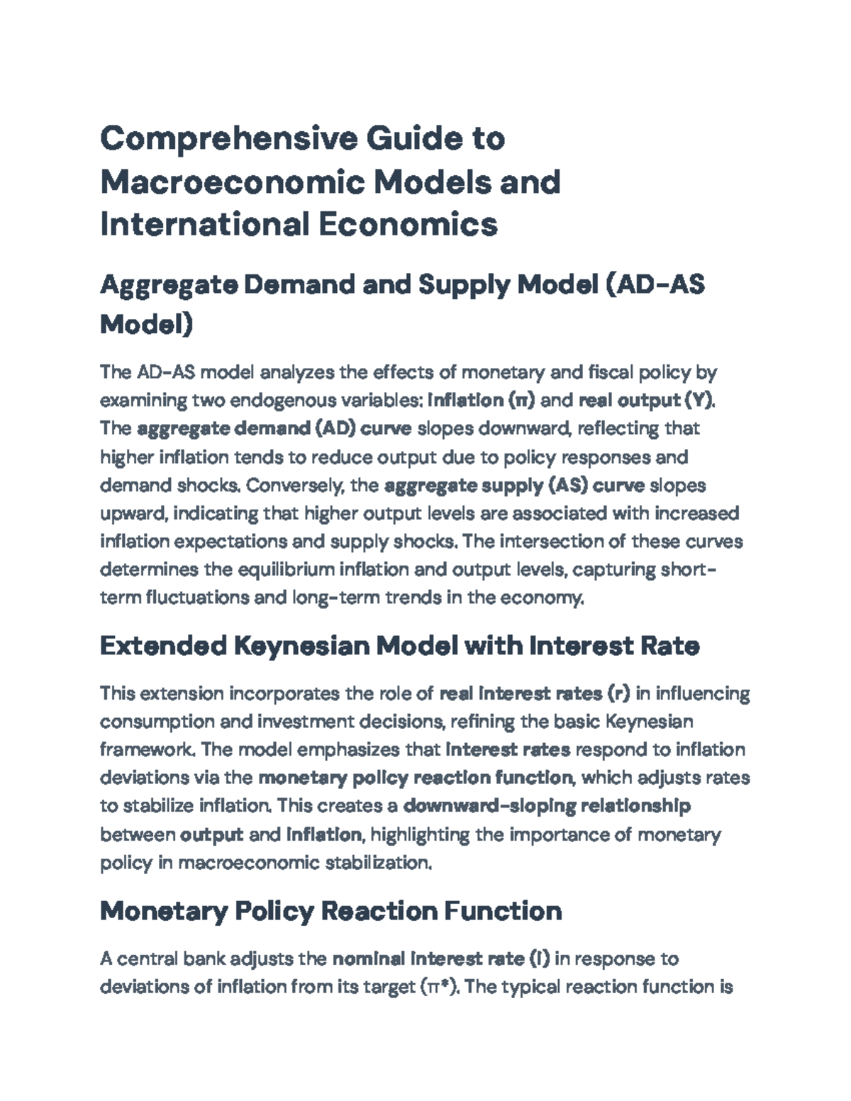 Comprehensive Guide to Macroeconomic Models: AD-AS & Trade Analysis ...