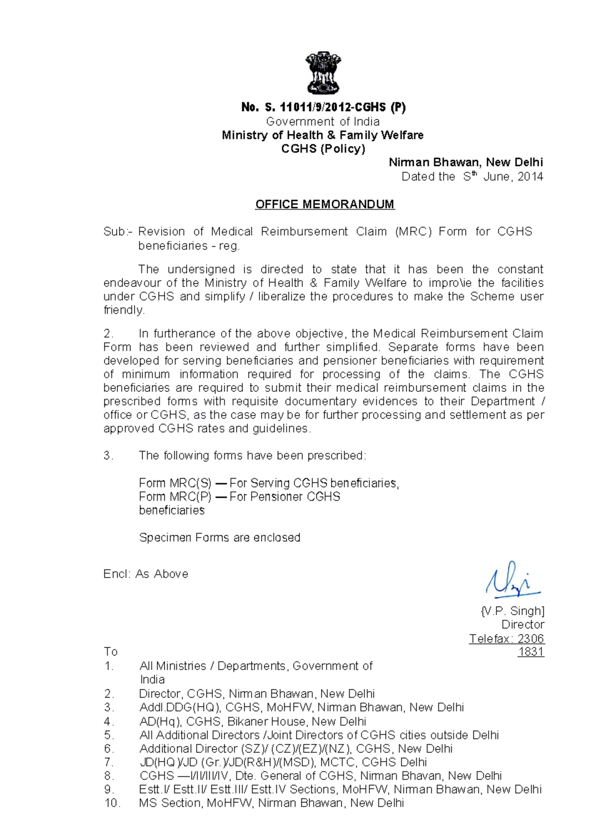 Revised Medical Reimbursement Claim Form for CGHS Beneficiaries - Studocu