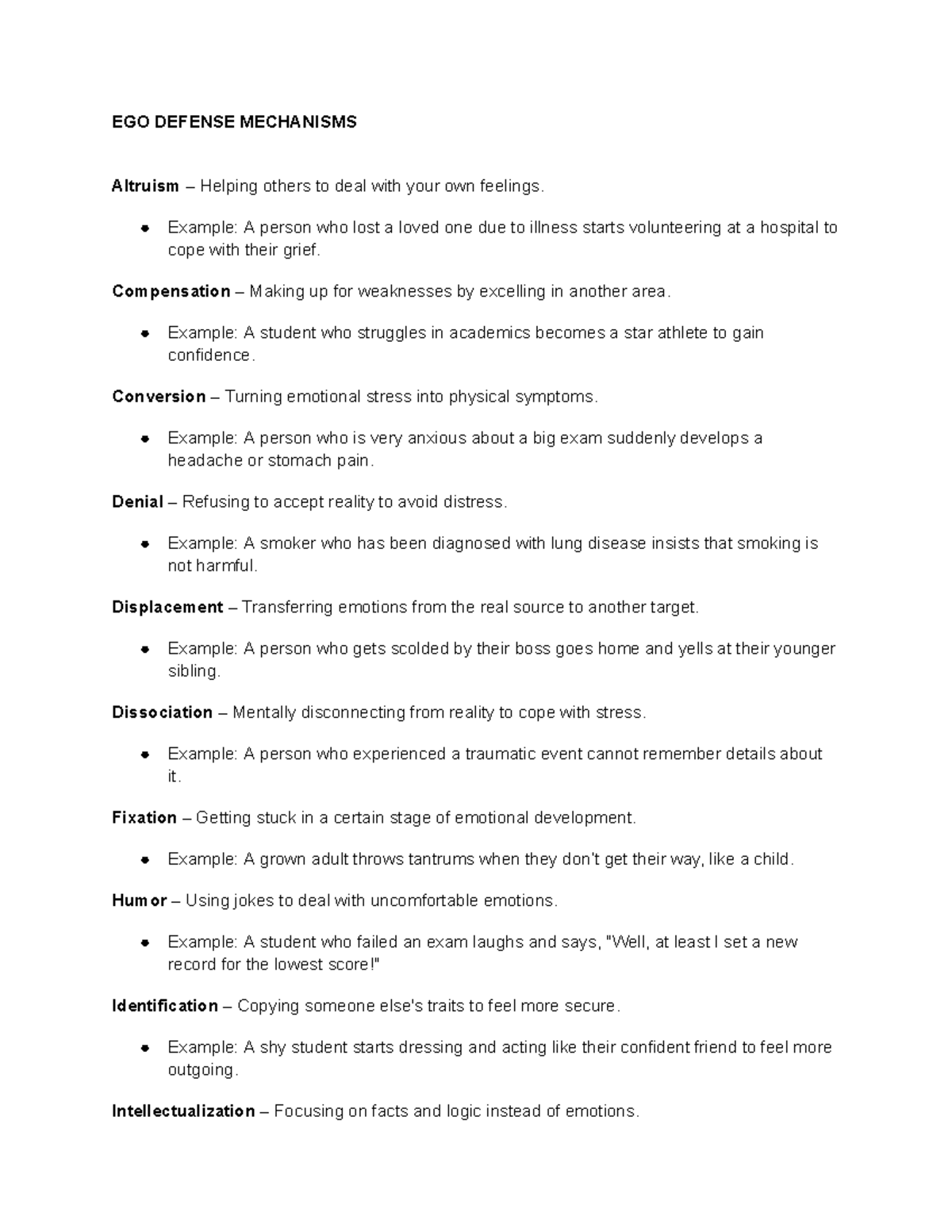 EGO Defense Mechanisms: Understanding Coping Strategies and Examples ...
