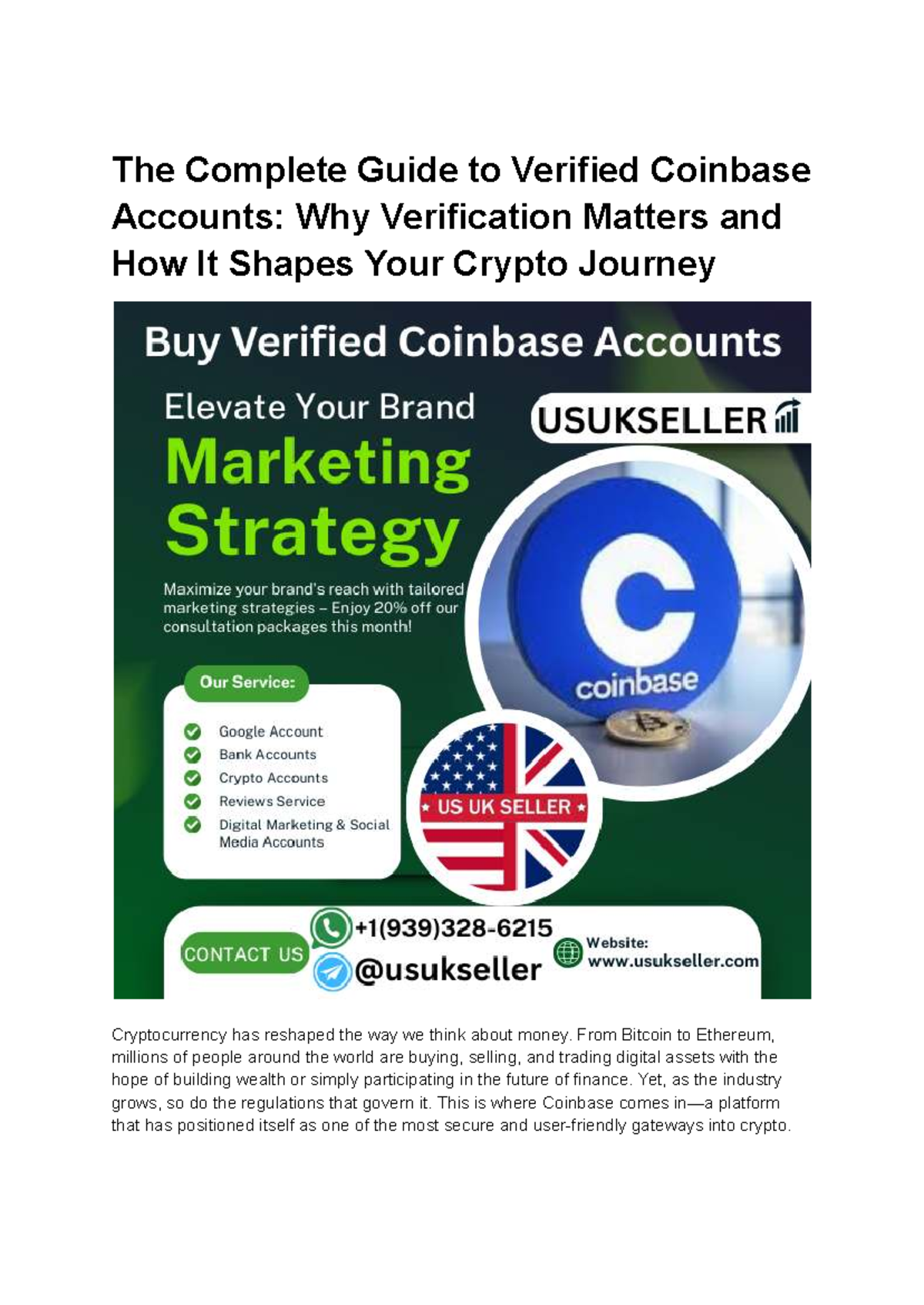 Buy Verified Coinbase Accounts: Importance and Benefits Explained - Studocu