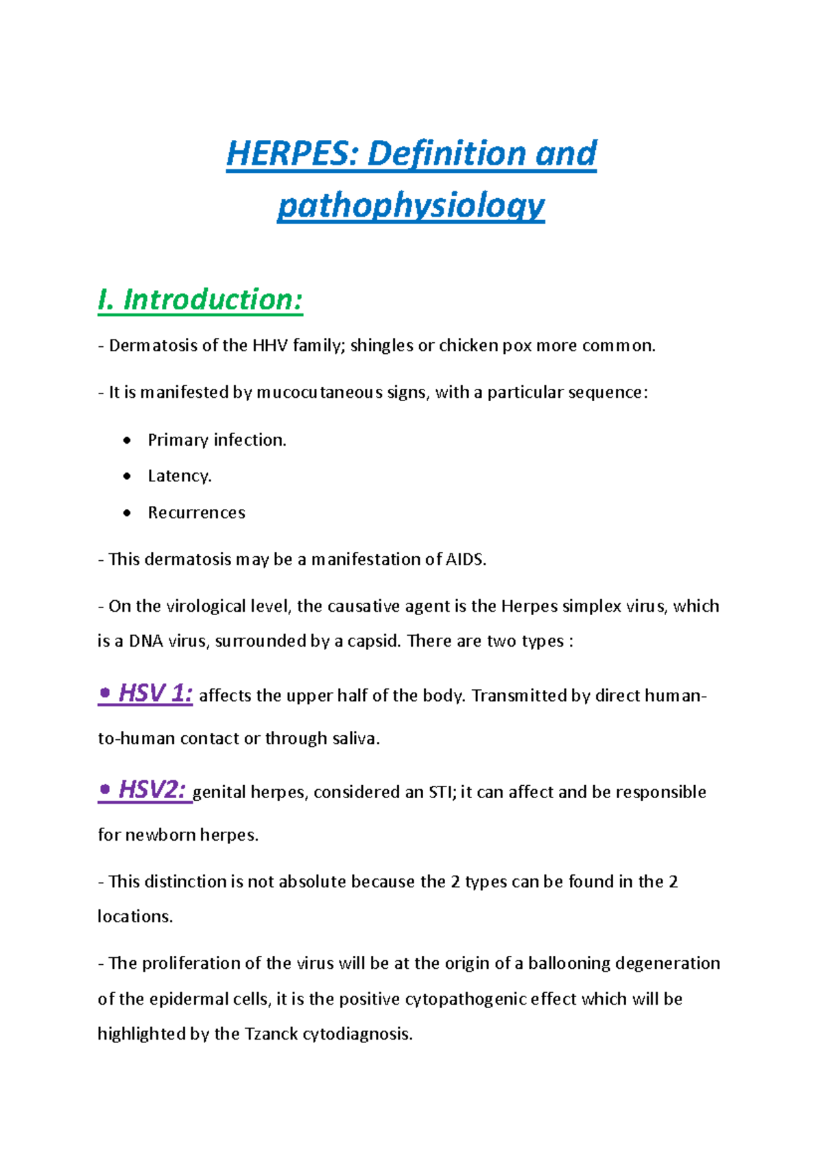 Herpes (HHV): Definition, Pathophysiology & Viral Types Overview - Studocu