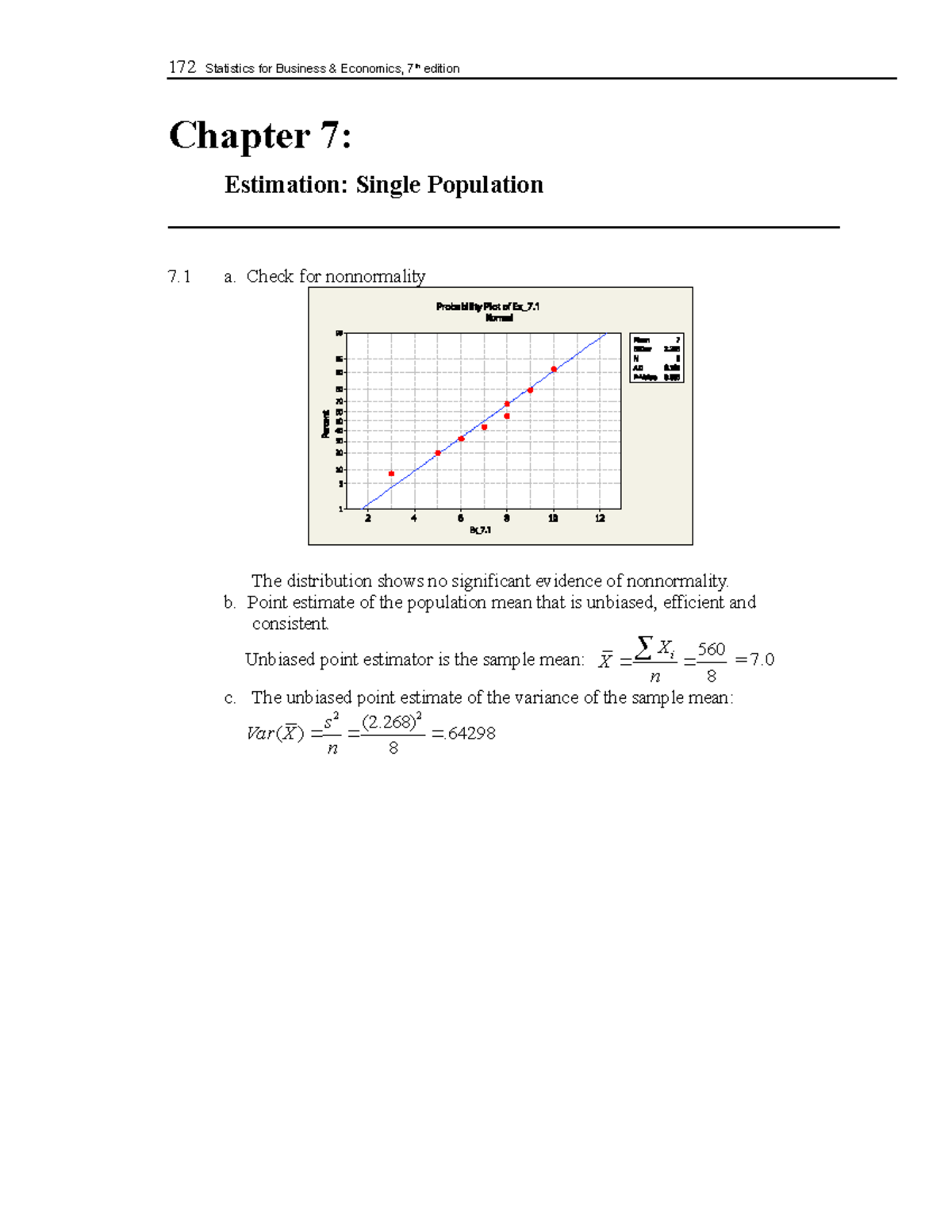 Newbold stat7 ism 07 - Chapter 7: Estimation: Single Population 7 a ...