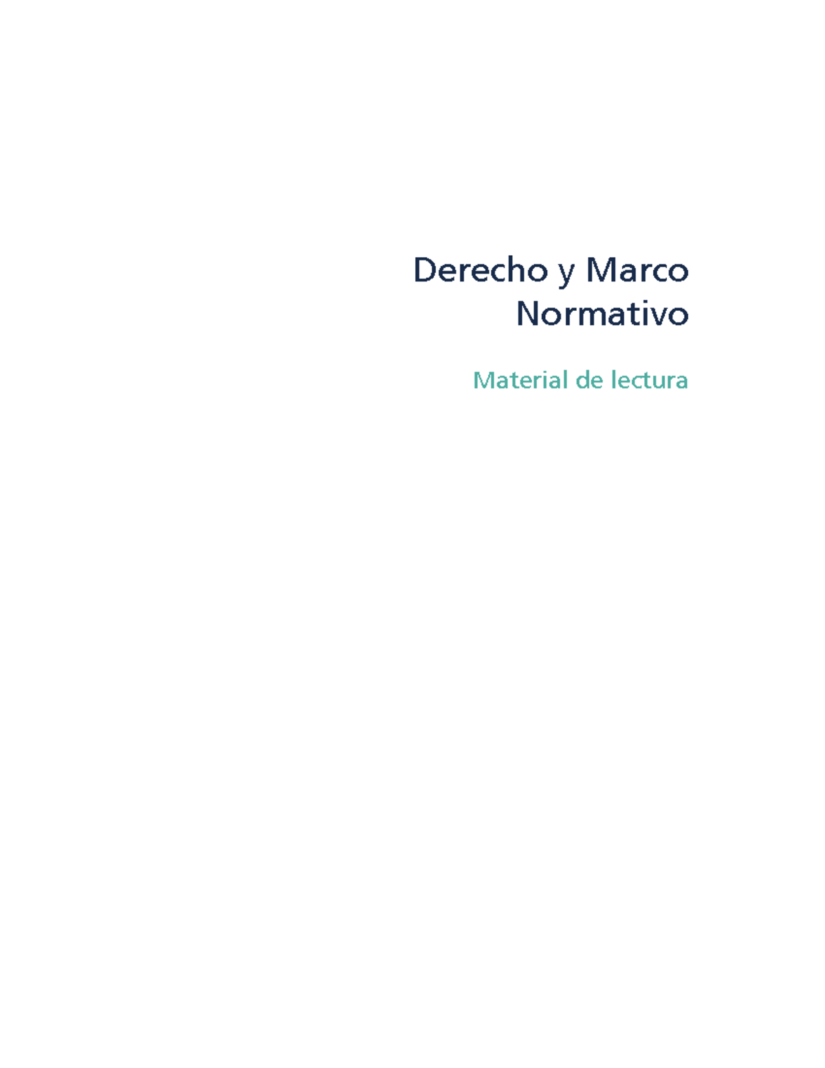 Derecho y Marco Normativo: Material de Lectura 1 - Introducción - Studocu