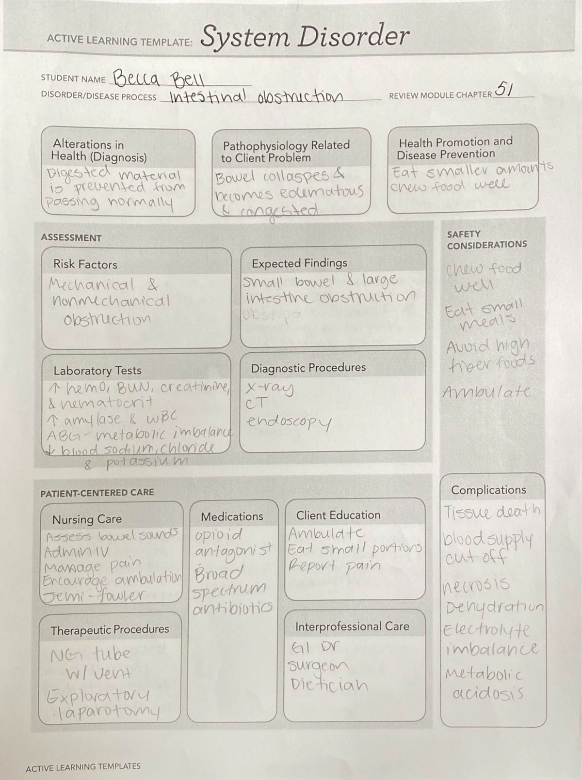 ATI Non-Inflammatory Intestinal Disorder: Active Learning Template ...