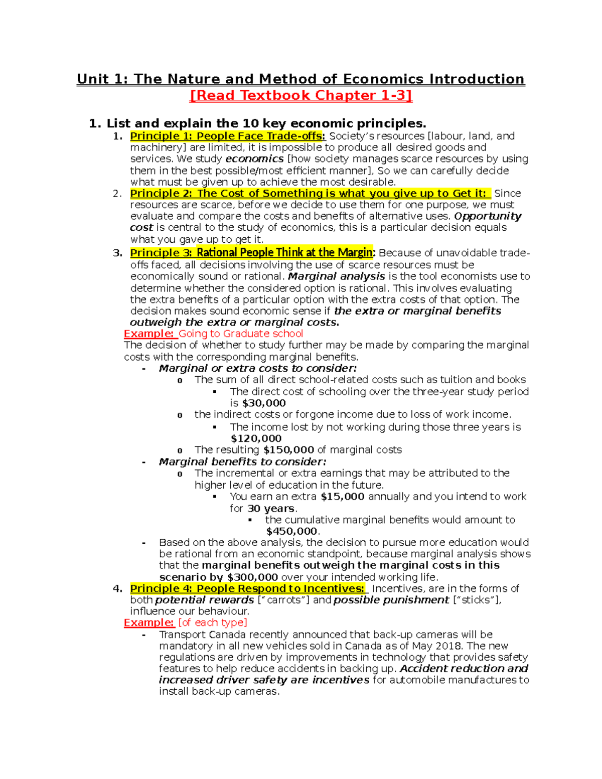 Unit 1 Notes - Unit 1: The Nature and Method of Economics Introduction ...