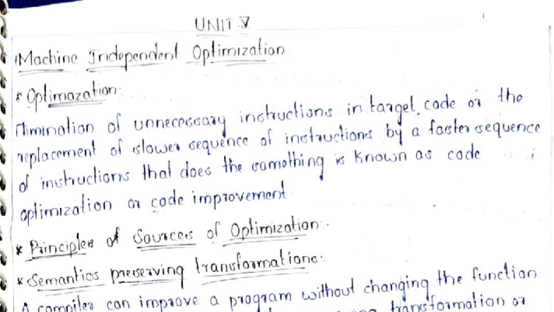 CD Unit 5 - Machine Independent Optimization Techniques - Studocu