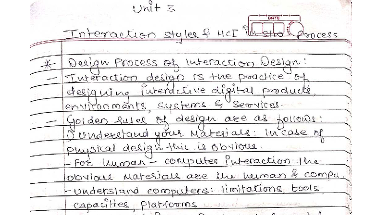 Unit 3 HCI Interaction Styles & Design Process Notes ...