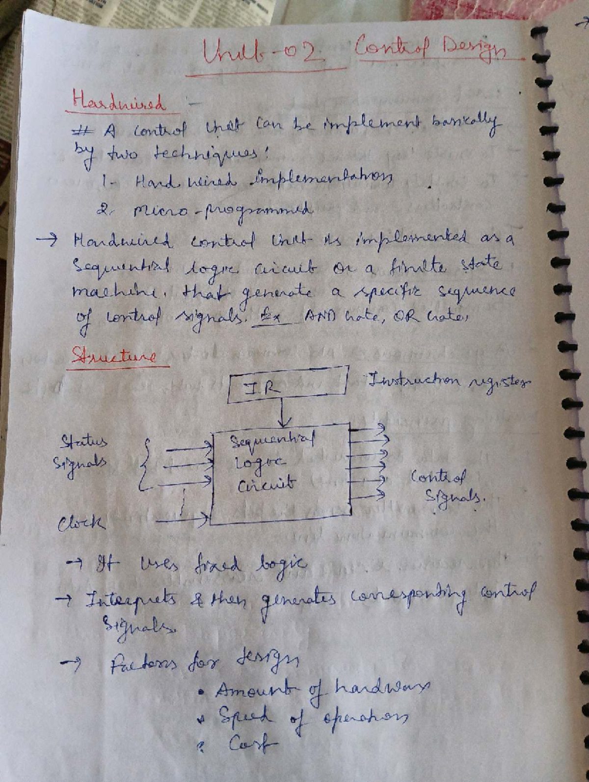 CO Unit 2: Hardwired Control Design and Micro Operations Overview - Studocu