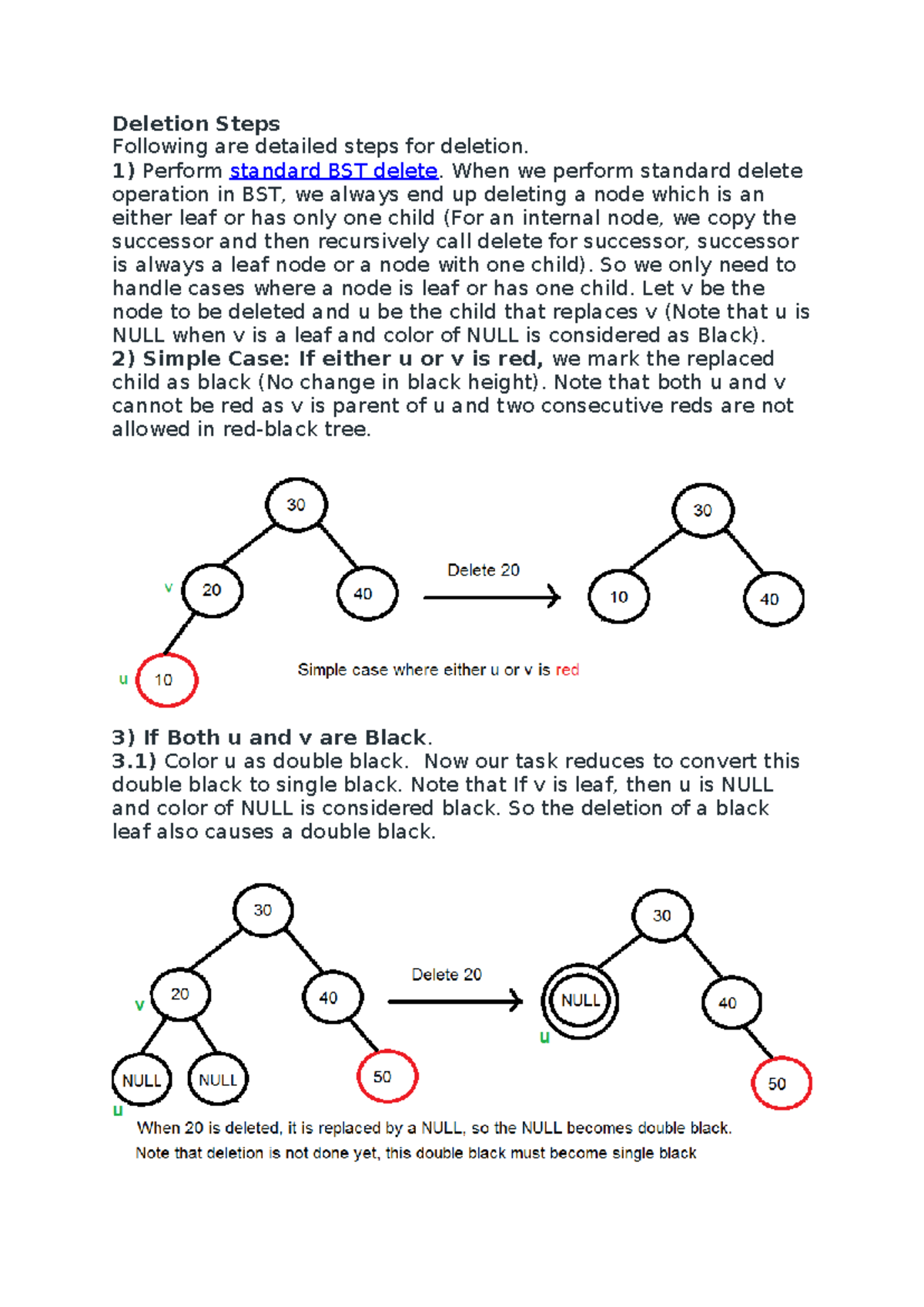 DAA Lecture Notes: RB-Tree Deletion Steps Explained - Studocu