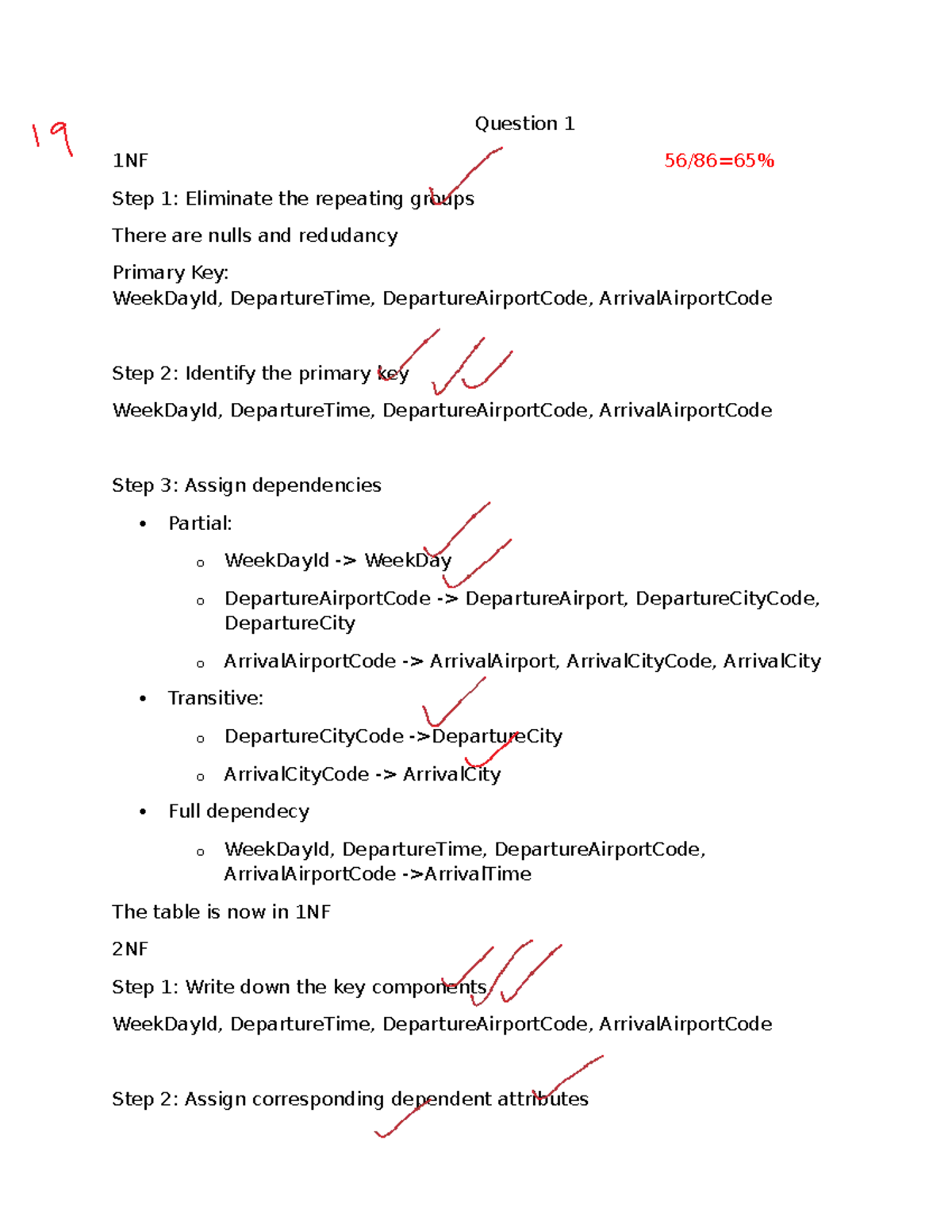 Normalization Process in Database Design: 1NF to 3NF (Course Code ...