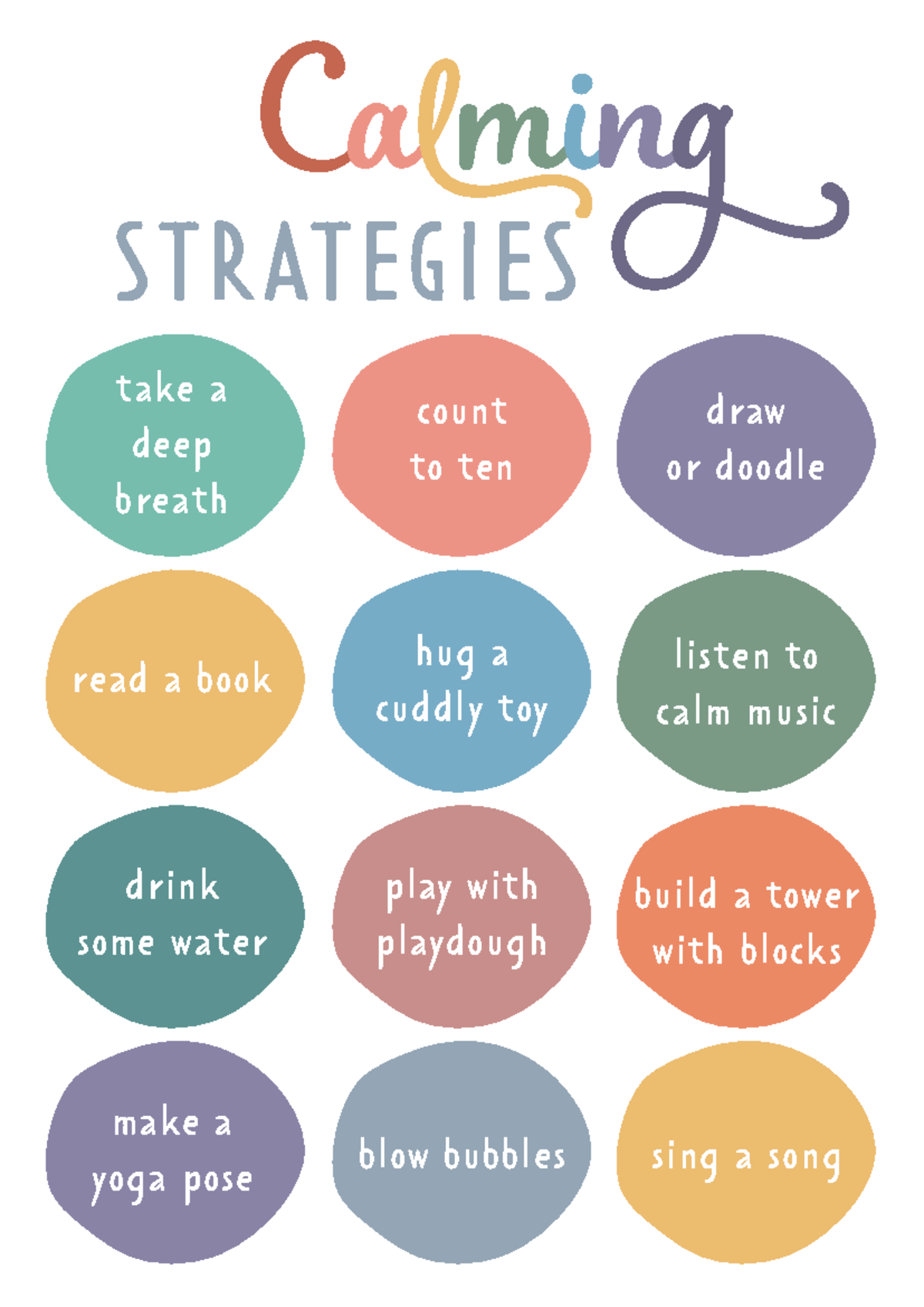 Calming Strategies Calm Corner Mindfulness Poster - EDUP3001 - Calming ...