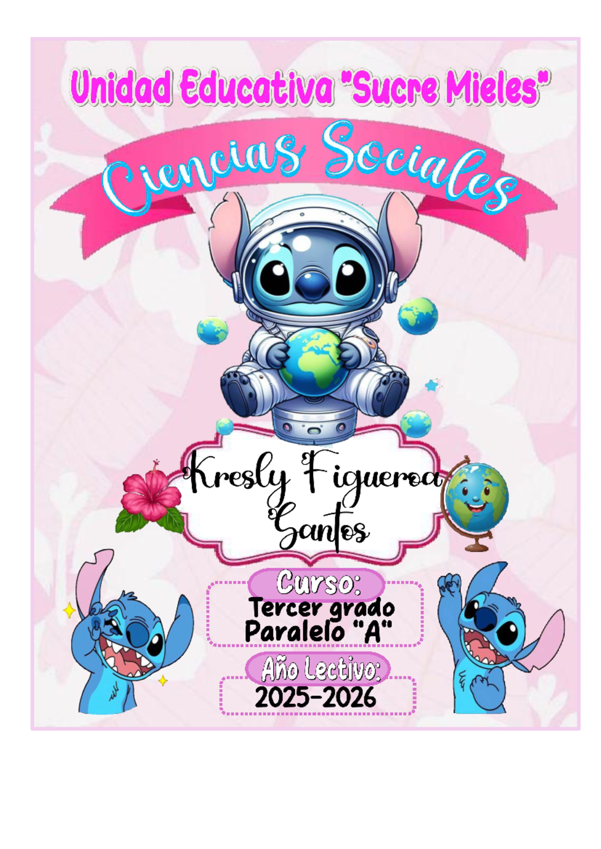 Portadas de Stich Cosidos - Tercer Grado - Unidad Educativa - Studocu