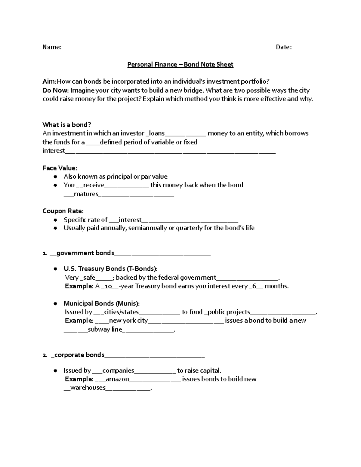 PF 101: Personal Finance Bond Notes - Investment Portfolio Insights ...