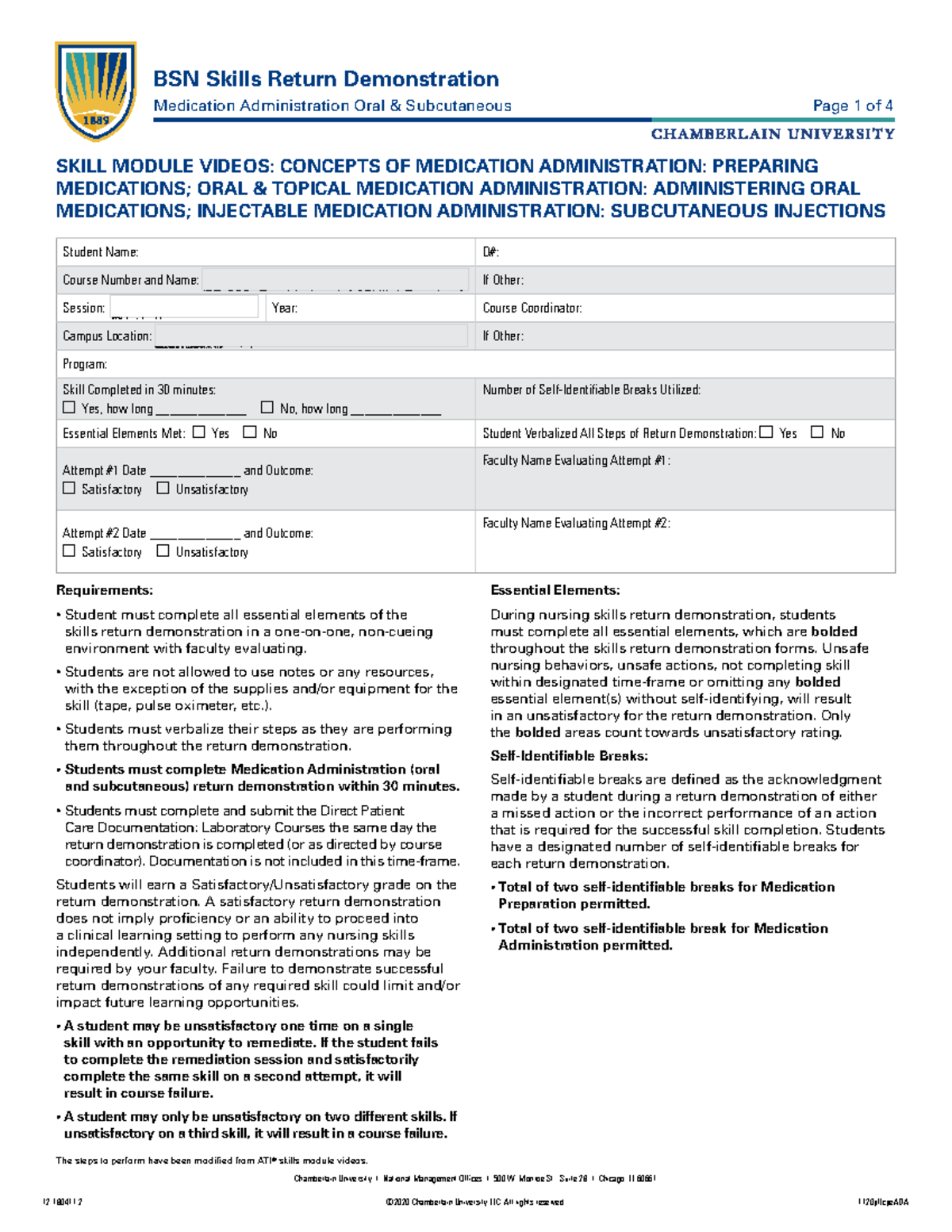 BSN RD Med Admin 3 - NR224 Oral & Subcutaneous Injection Skills Guide ...