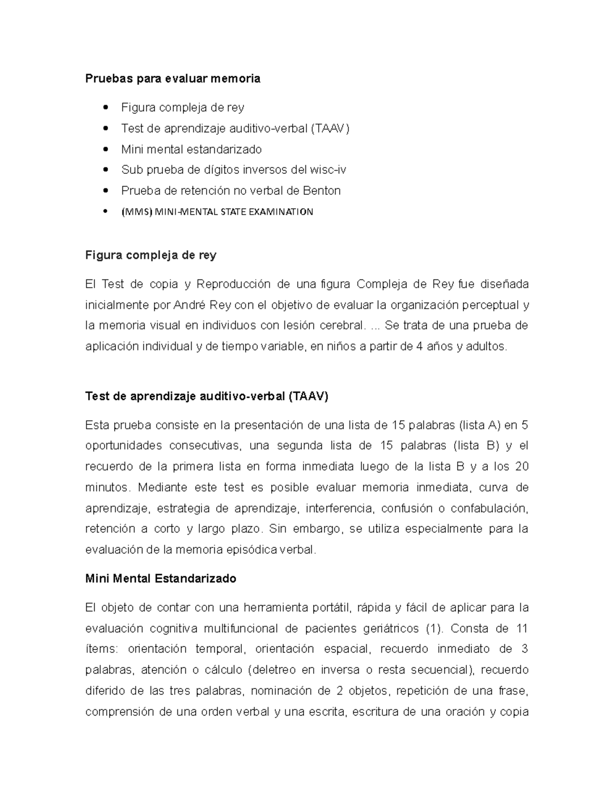 Pruebas de ejecución de la memoria - Pruebas para evaluar memoria ...