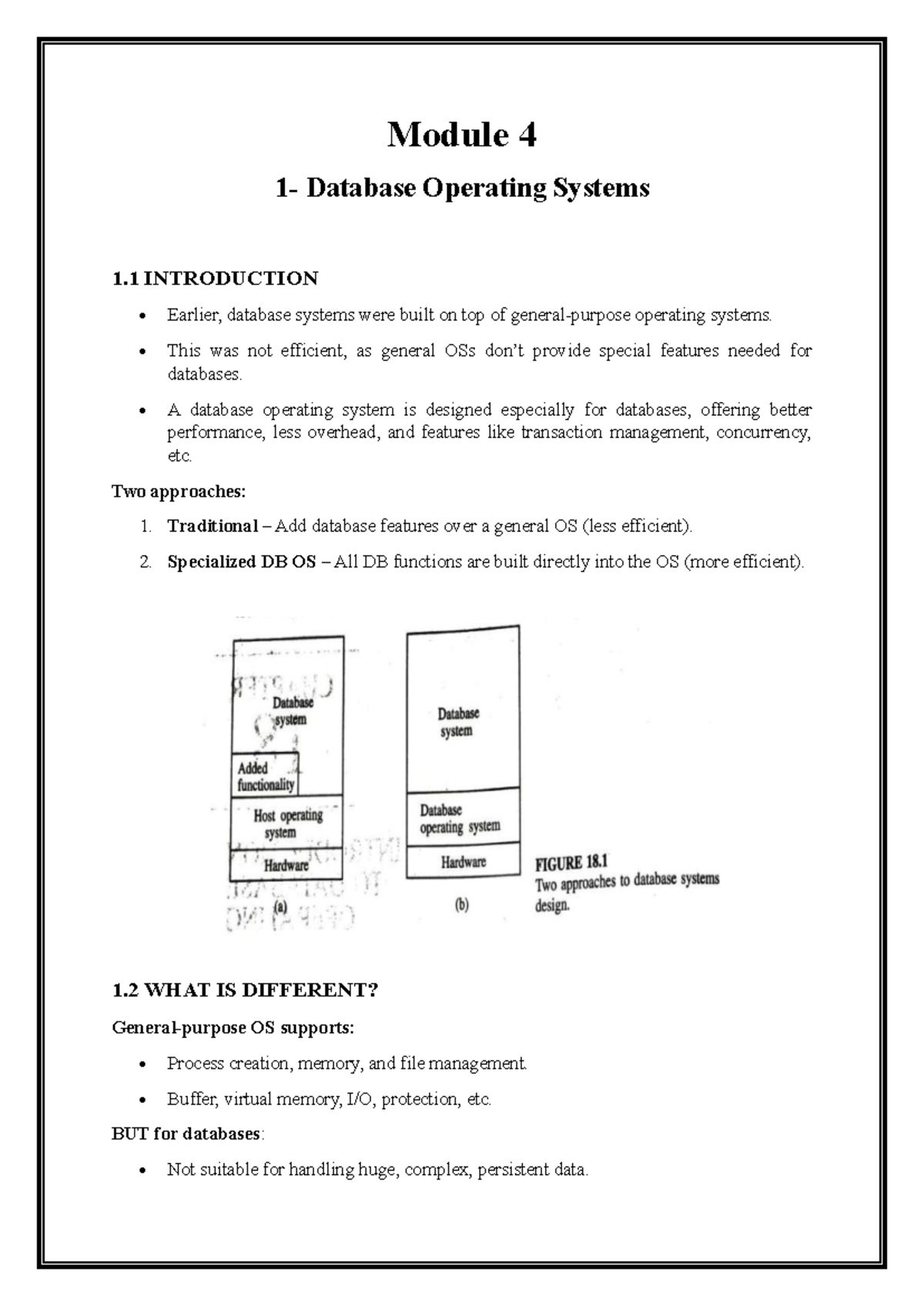 Module 4 - Database Operating Systems Overview and Key Concepts - Studocu