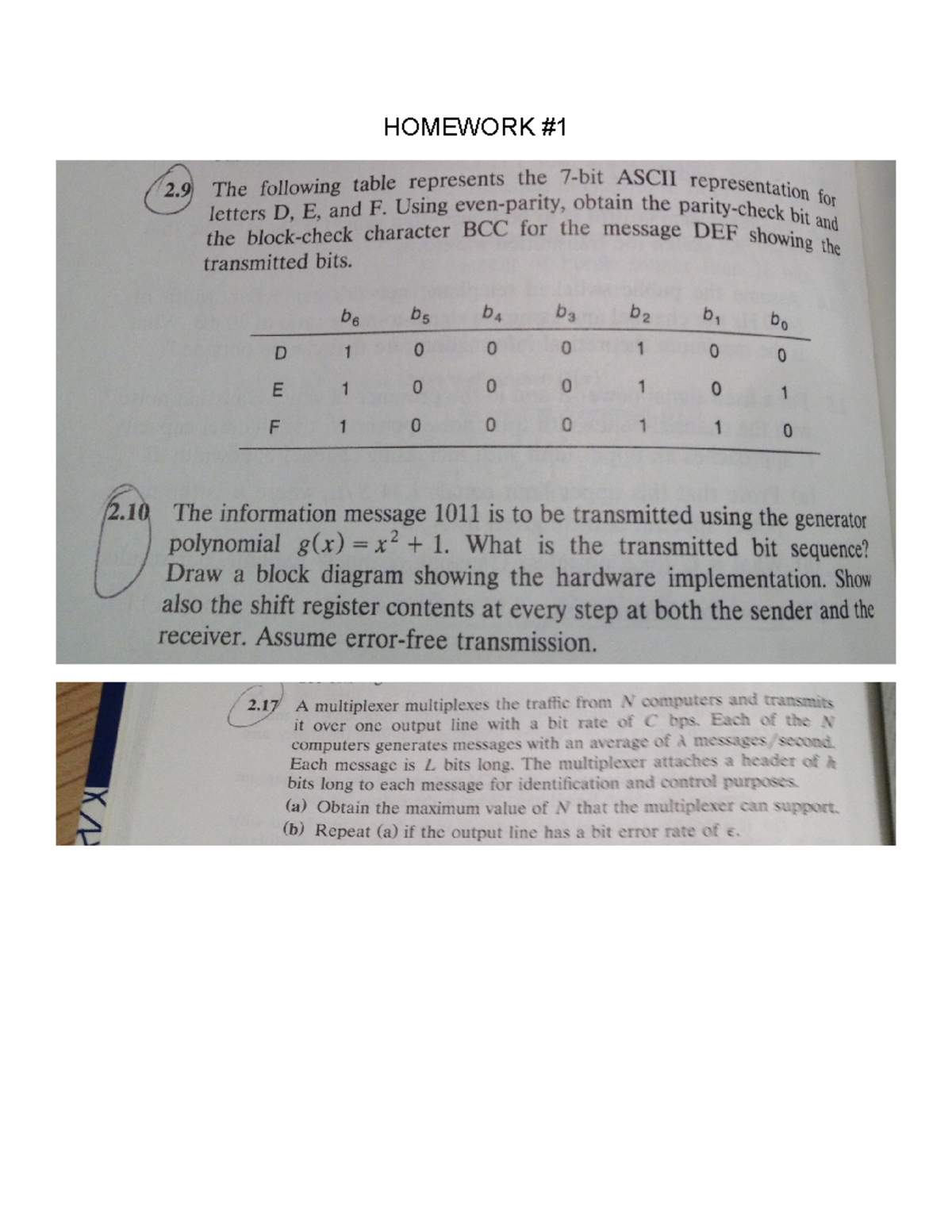 Homework 1 Error Correcting Codes - HOMEWORK 2 The following table ...