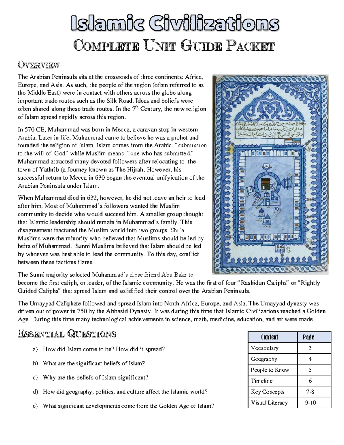 Islamic Civilizations Unit Guide: History and Key Concepts - Studocu