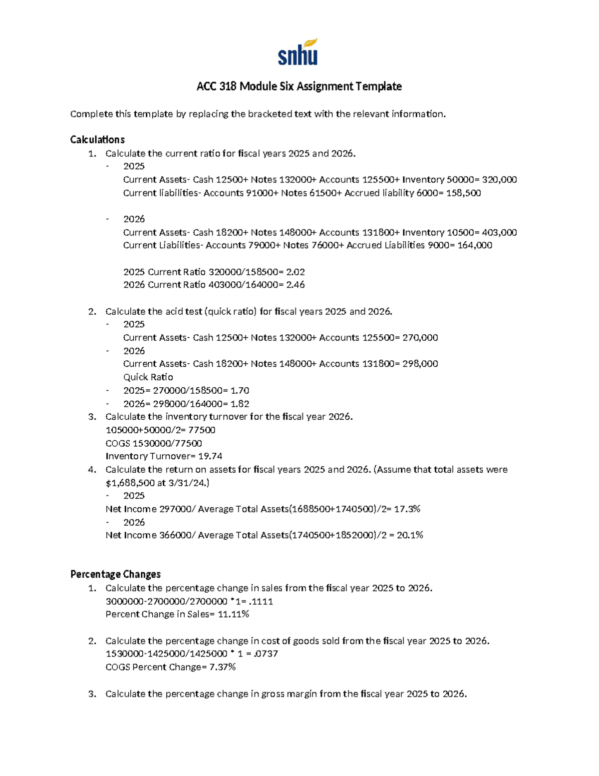 ACC 318 Module 6 Financial Analysis & Loan Evaluation Assignment - Studocu