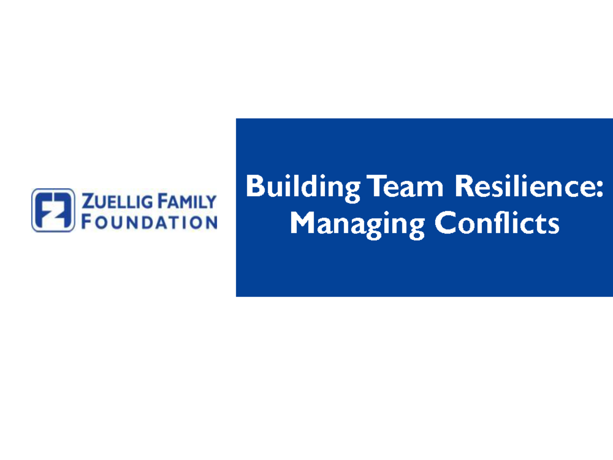 BL4PH - Building Team Resilience - Conflict Management - Building Team ...