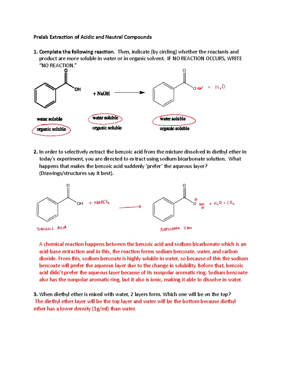 Prelab: Extraction of Acidic & Neutral Compounds (Chem 101) - Studocu