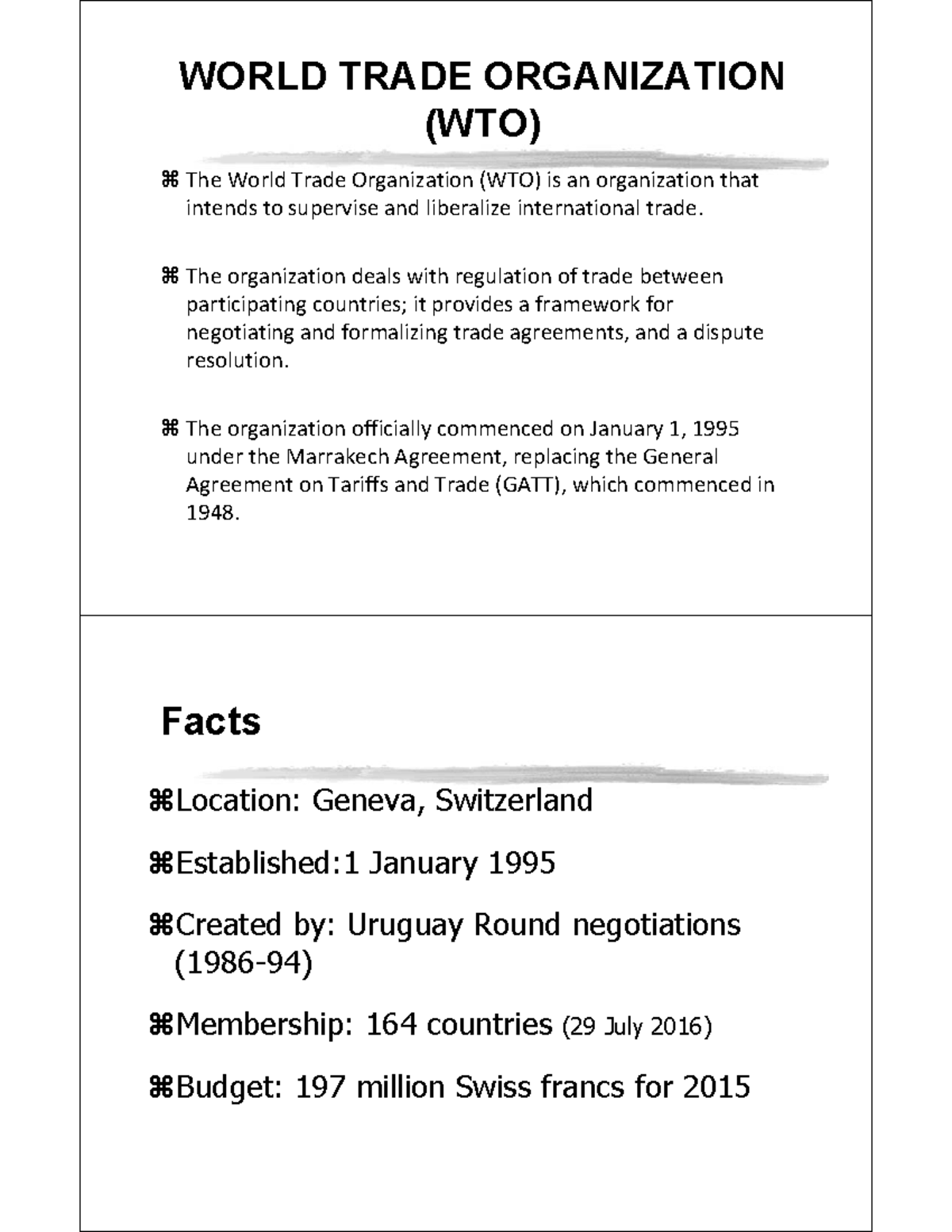 FST 504 Lecture 6: Understanding the World Trade Organization (WTO ...