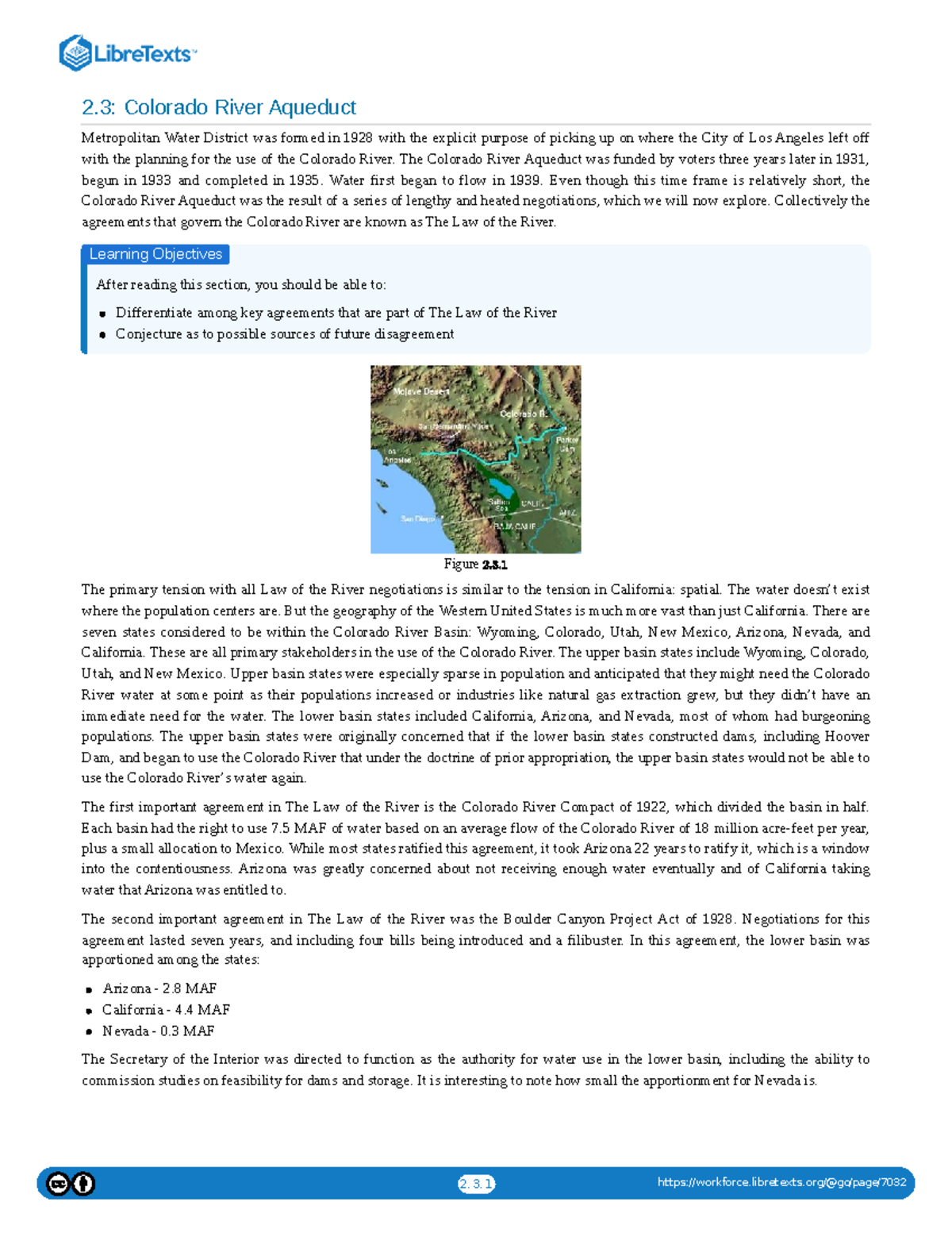 2.3: The Colorado River Aqueduct and The Law of the River - Studocu
