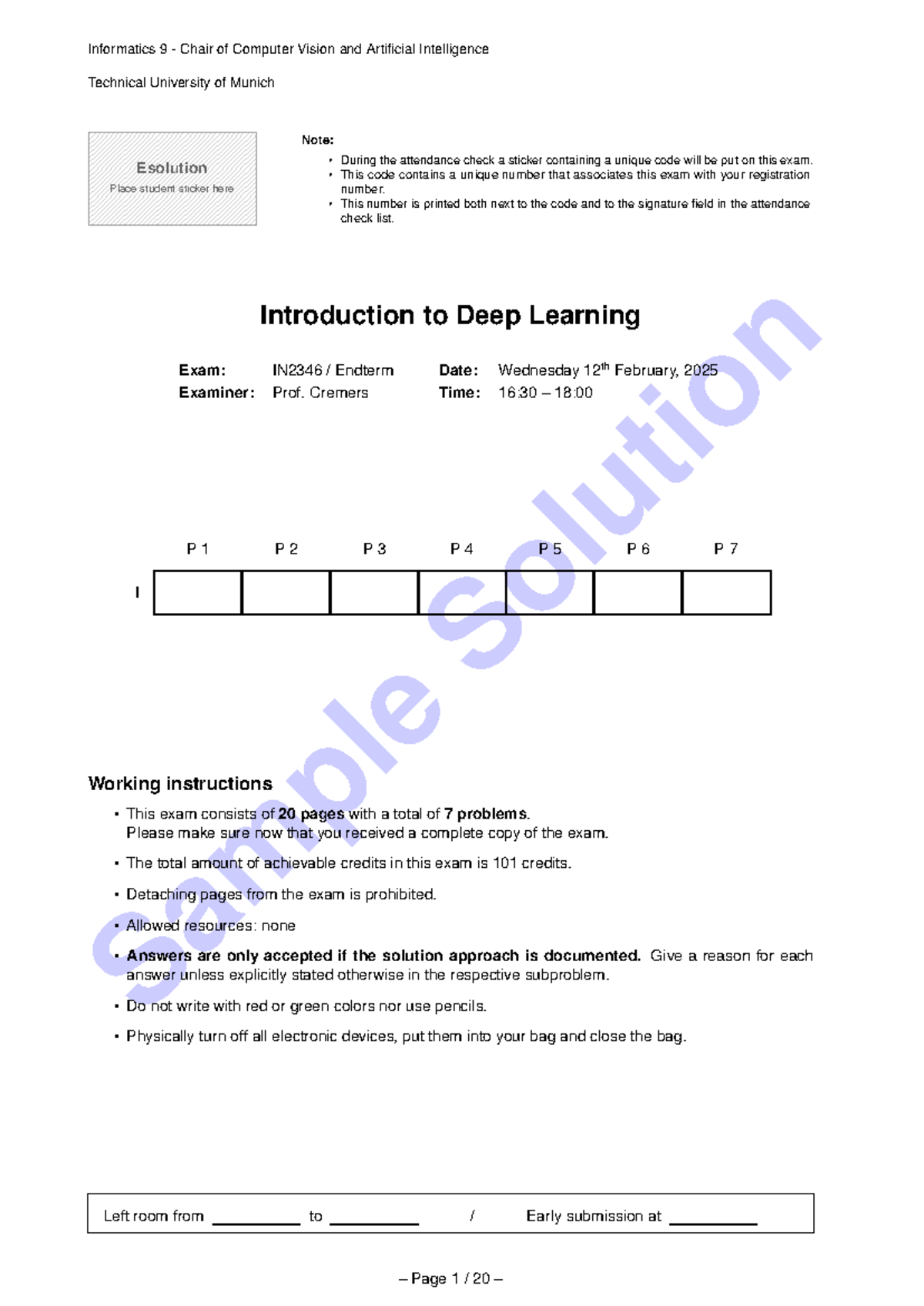 IN2346 Final Exam Solutions - Deep Learning Concepts & Techniques - Studocu