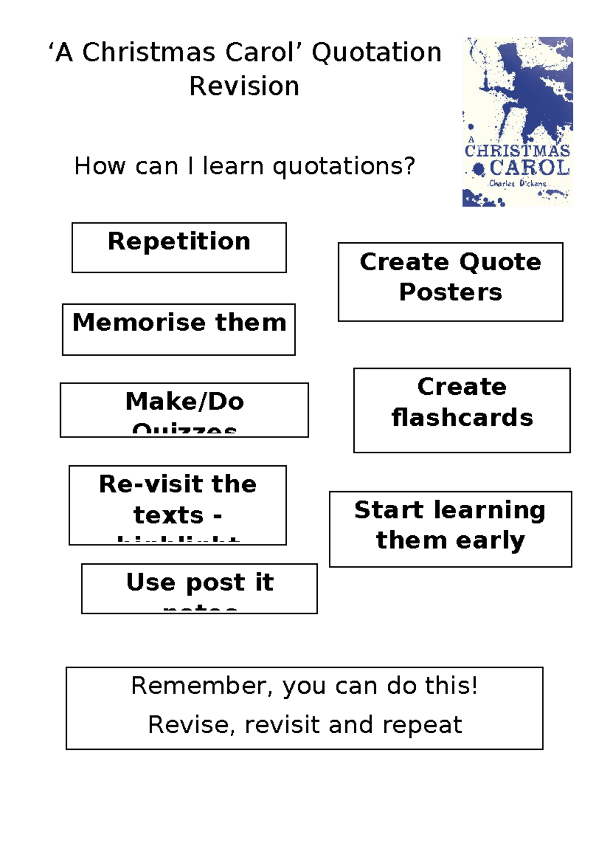 ACC 'A Christmas Carol' Key Quotes by Character - Revision Guide - Studocu
